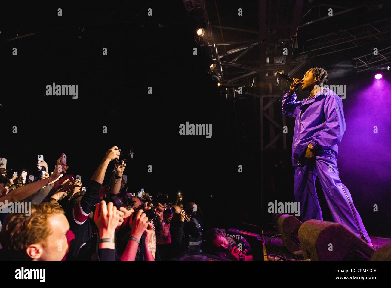 Milan, Italy, 12th Apr 2023. American rapper Lil Tjay performs live at ...