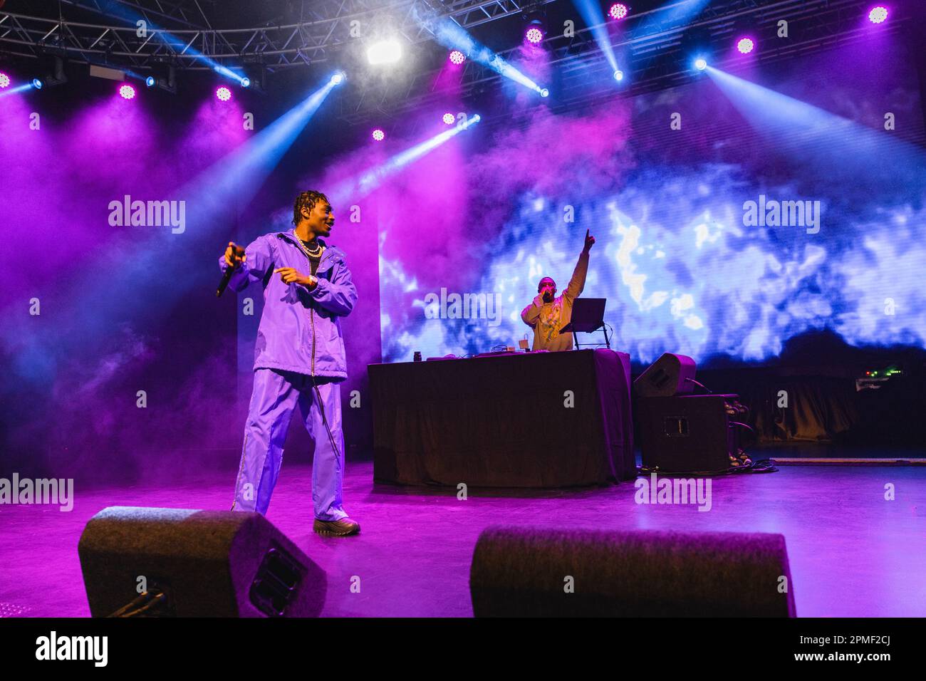 Milan, Italy, 12th Apr 2023. American rapper Lil Tjay performs live at ...