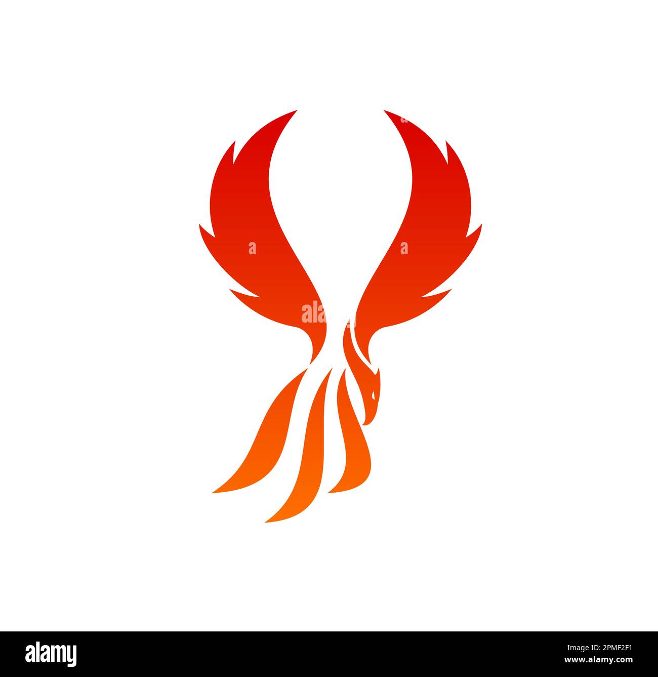 Phoenix, fantasy bird icon. Magic firebird, flying phoenix or fantasy ...
