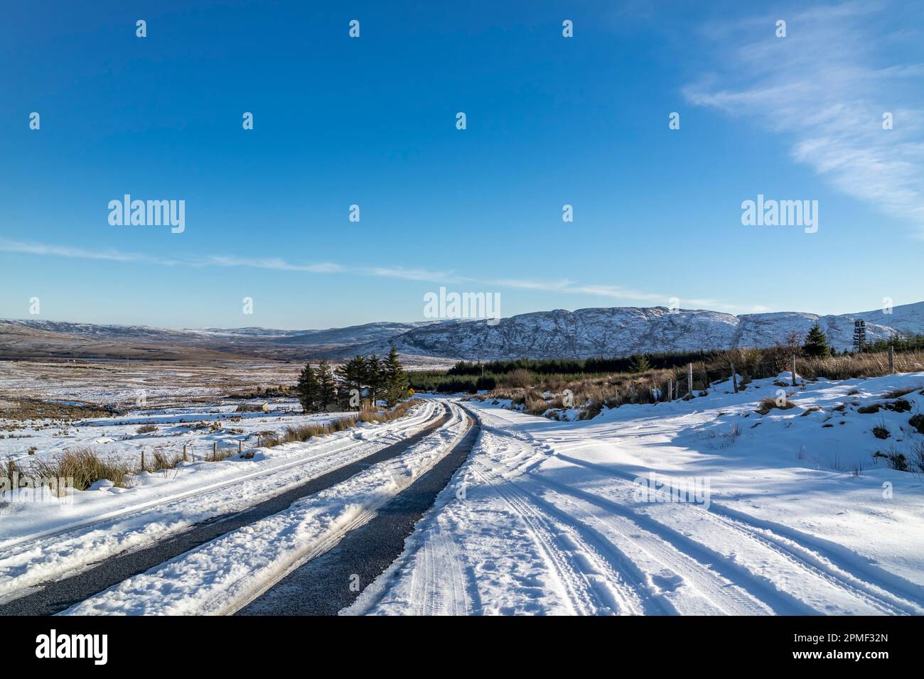 The Muckish gap road in winter - County Donegal, Ireland Stock Photo ...