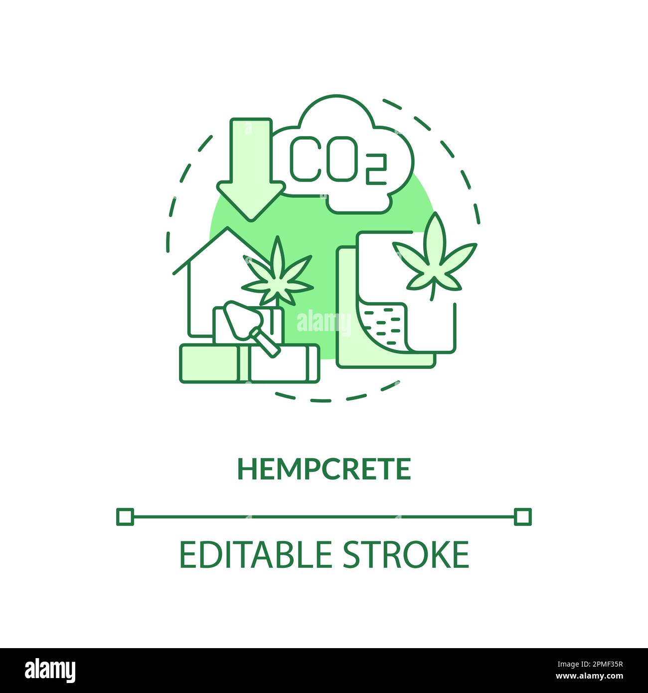 Hempcrete green concept icon Stock Vector Image & Art - Alamy