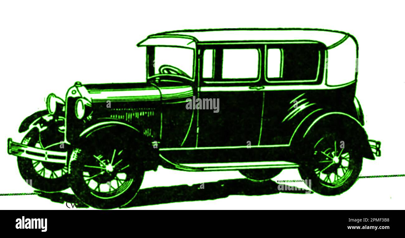 A 1929 Ford Sedan with typical running board and spoked wheels(from an ...