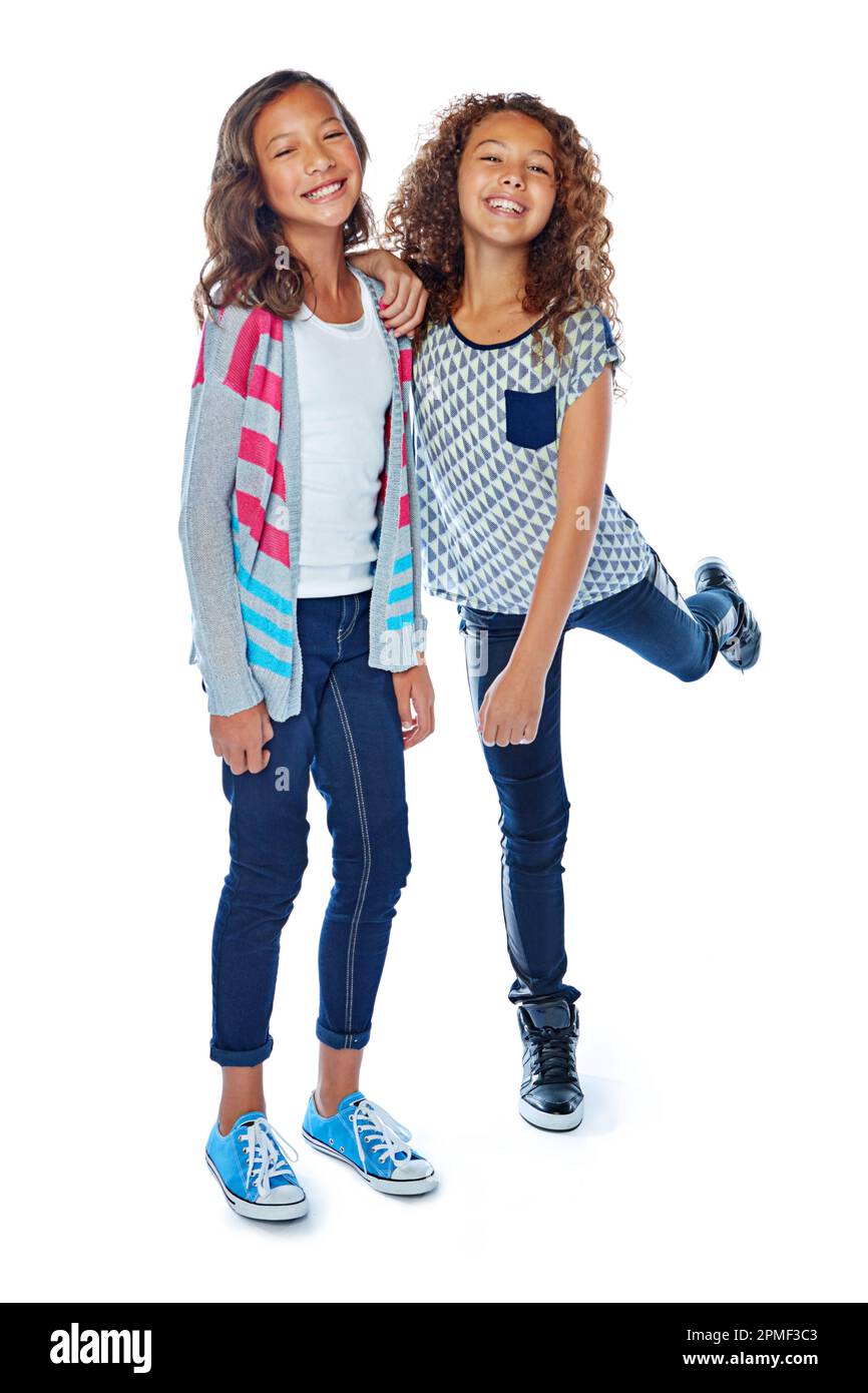 Shes my favourite person to be around. Studio portrait of two best ...