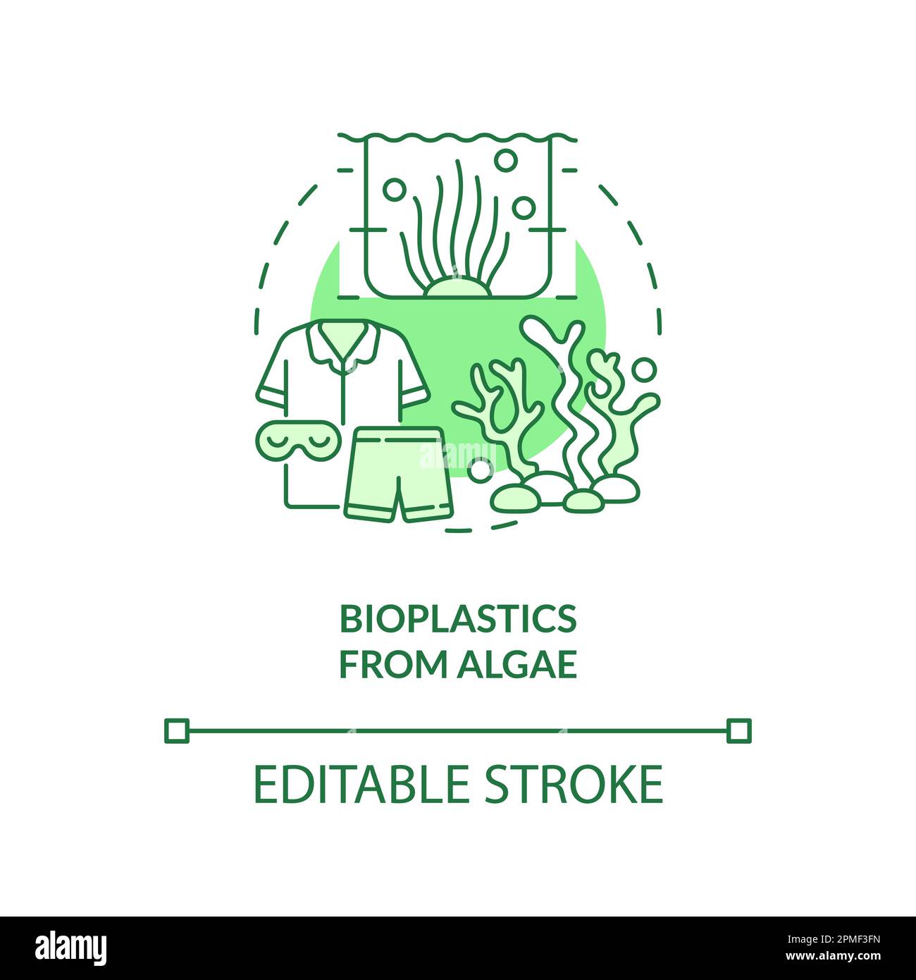 Bioplastics from algae green concept icon Stock Vector Image & Art - Alamy