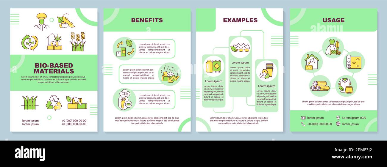 Bio based materials green brochure template Stock Vector Image & Art ...