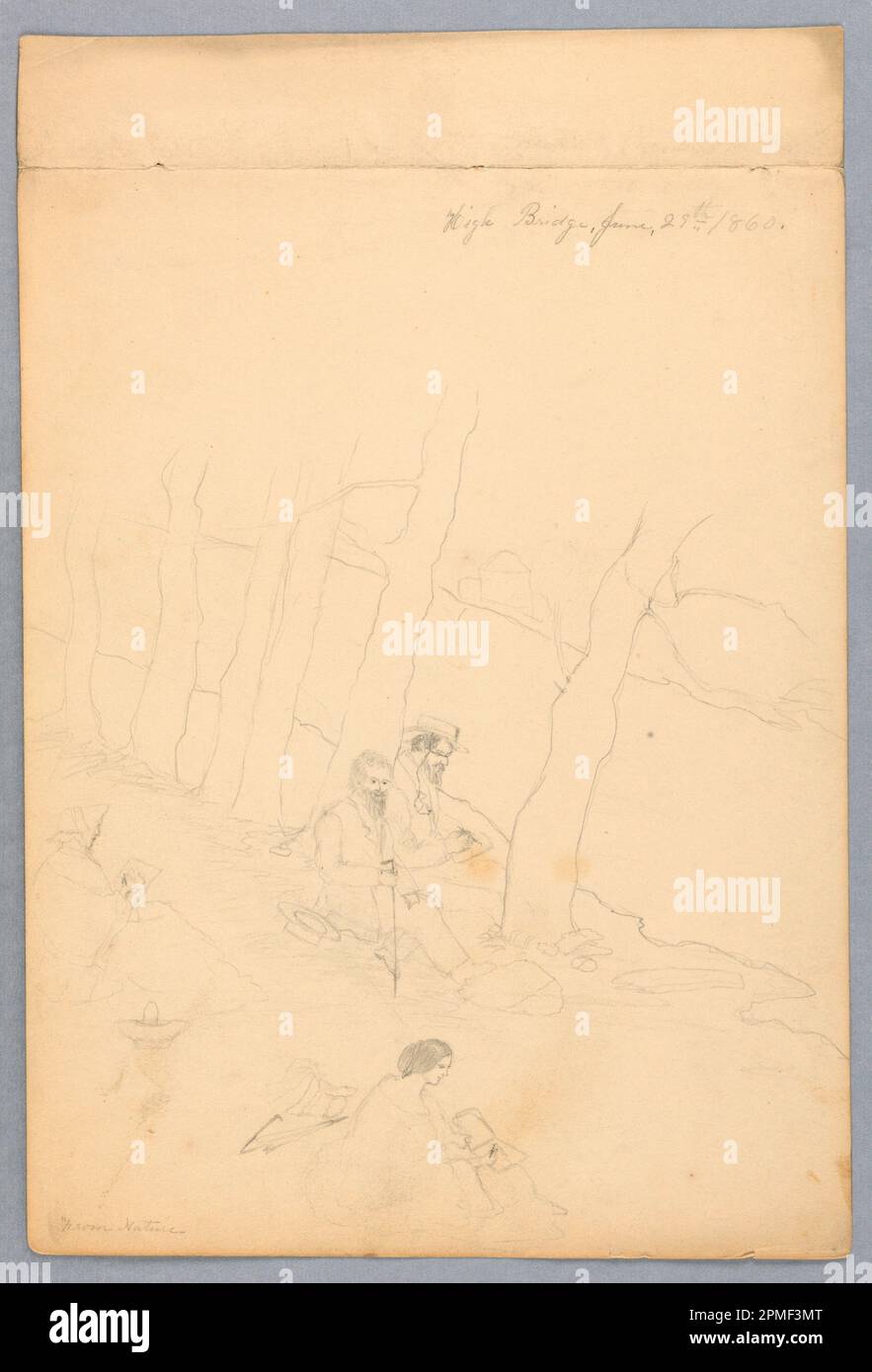 Drawing, Leaf from a sketchbook: T. Addison Richards and Robert O'Brien ...