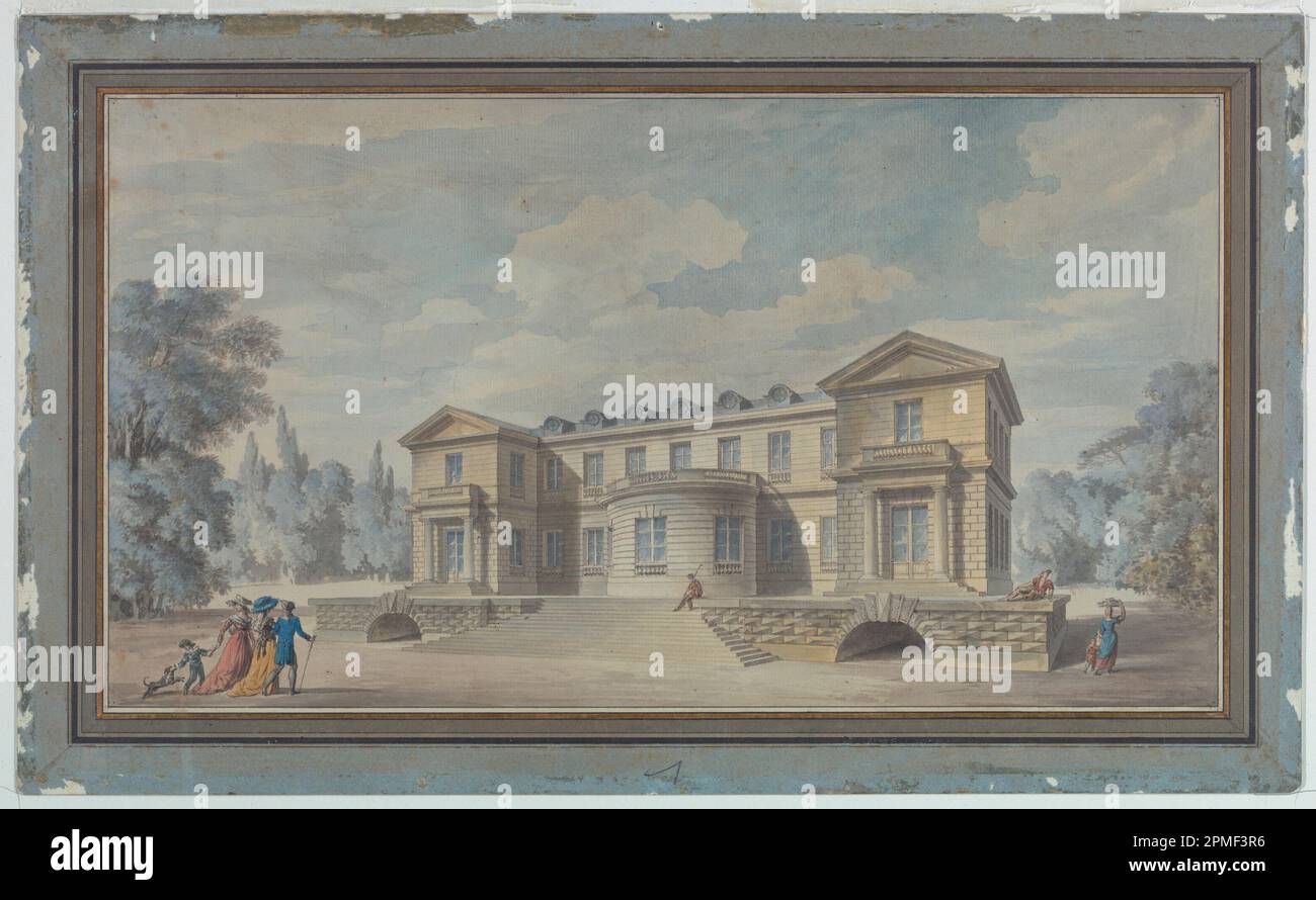 Drawing, Design for a country villa; Attributed to Claude-Nicolas Ledoux (French, 1736 – 1806 ...