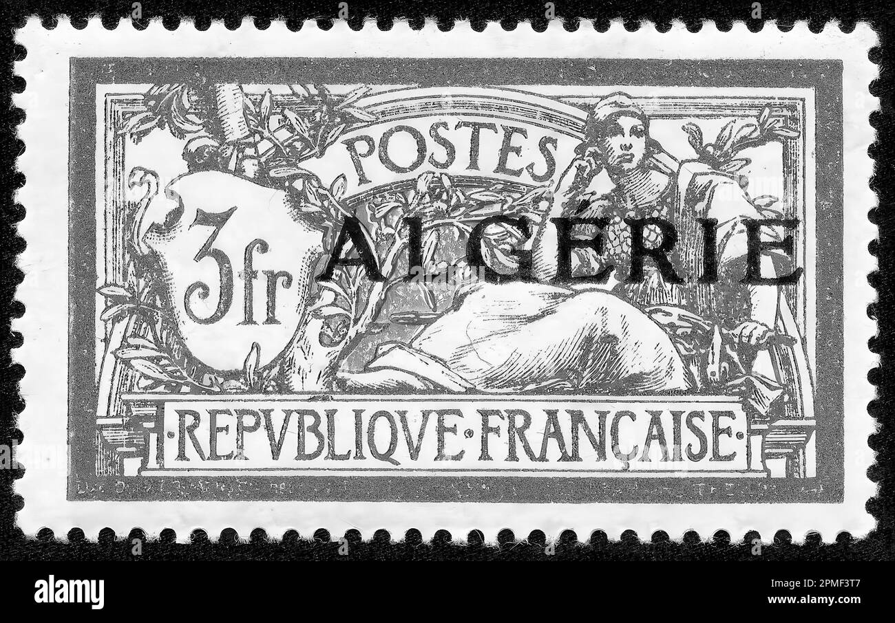 Vintage french stamp Black and White Stock Photos & Images - Alamy