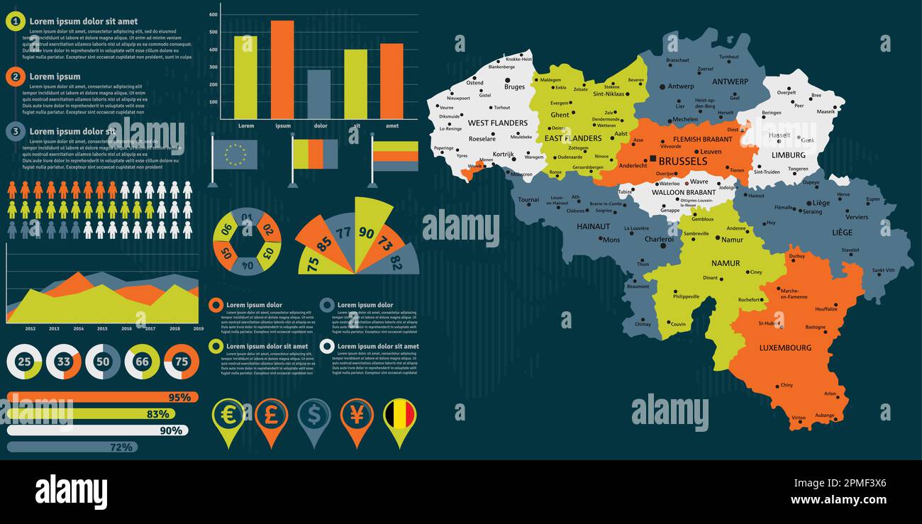 Map of belgium with regions hi-res stock photography and images - Alamy