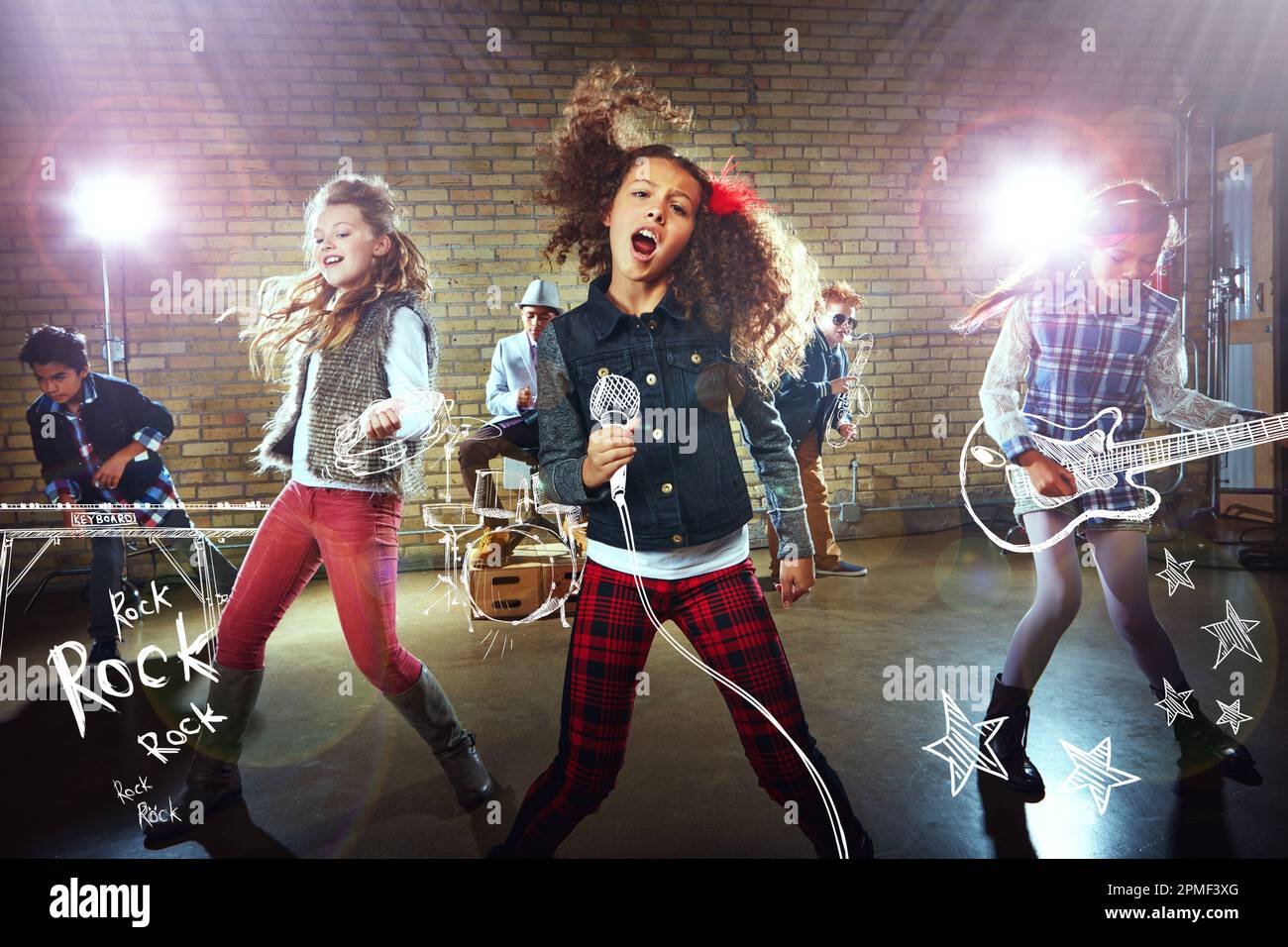 Children dancing singing stage hi-res stock photography and images - Alamy