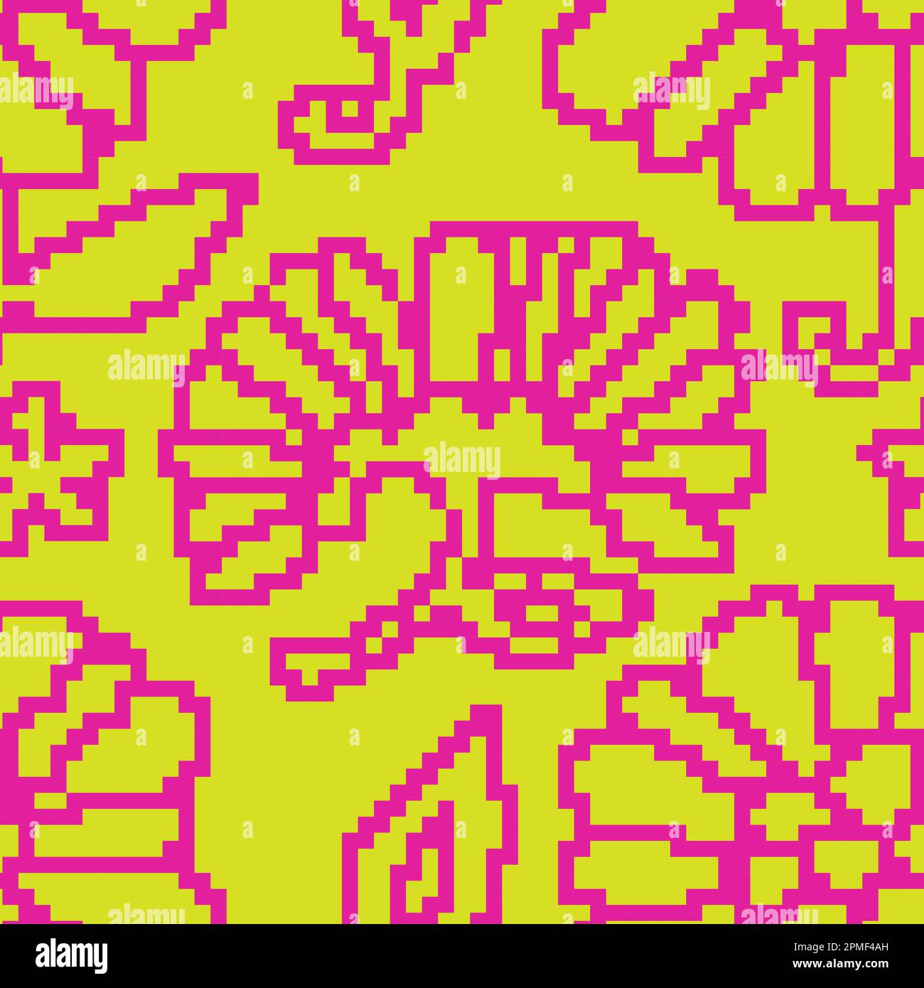 Pixelated blooming flower decoration hi-res stock photography and ...