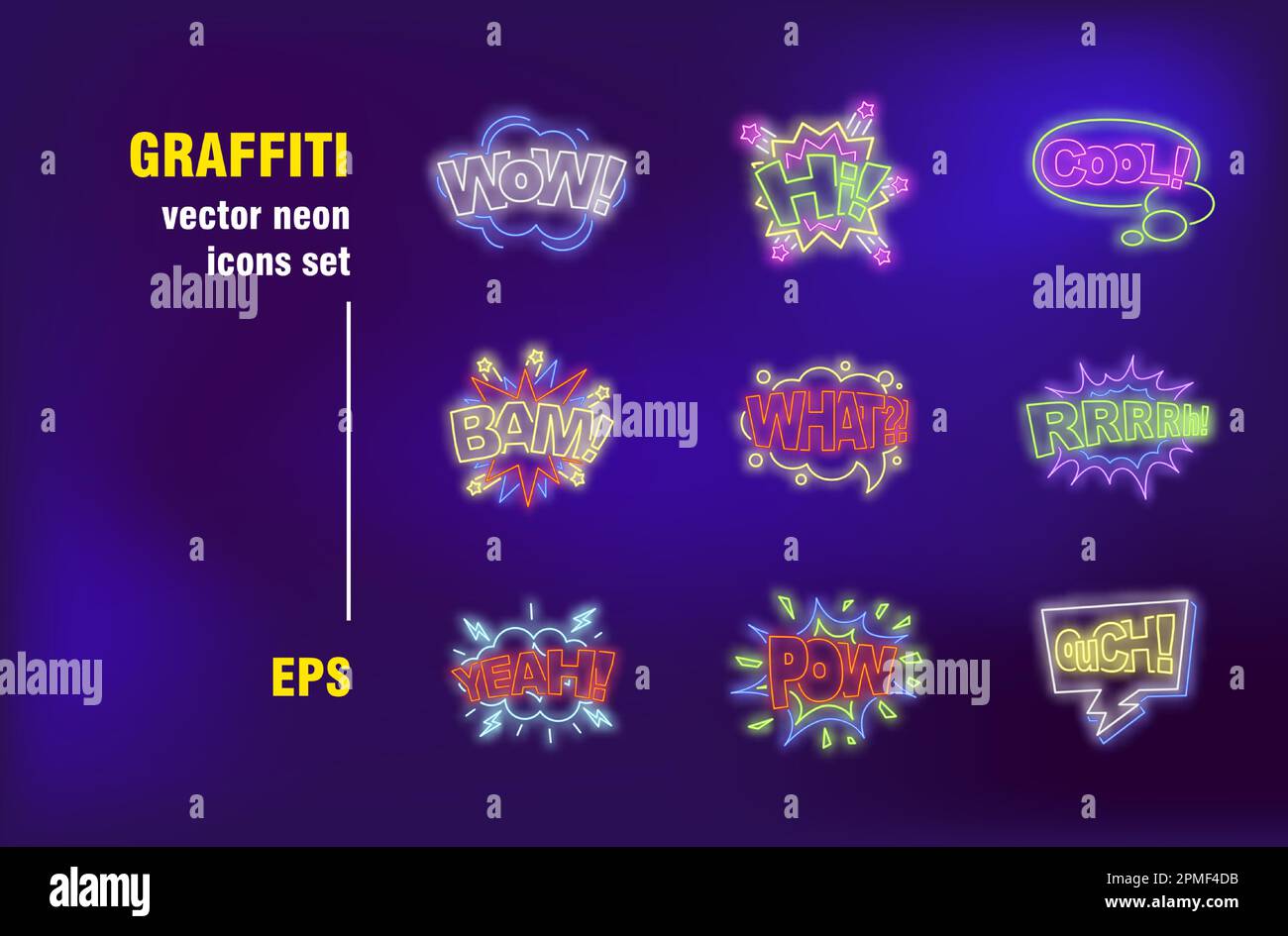 Graffiti neon signs set Stock Vector Image & Art - Alamy