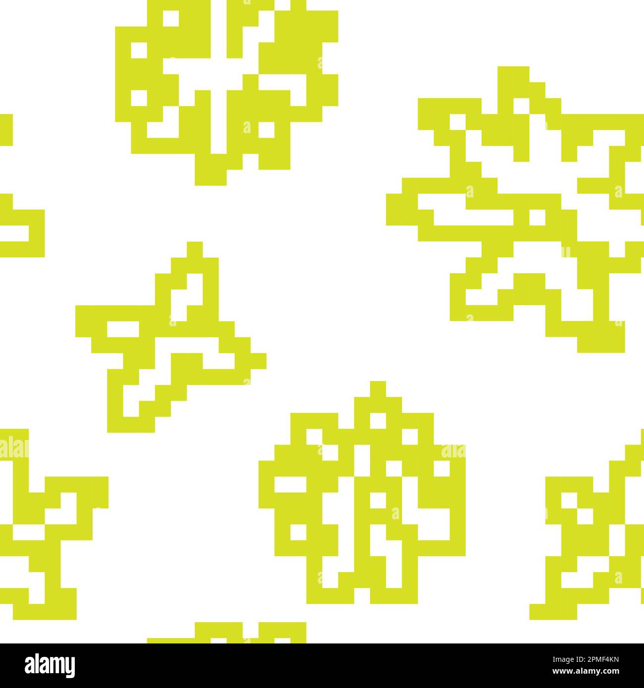 Pixel flowers in blossom, botany ornament print Stock Vector Image ...