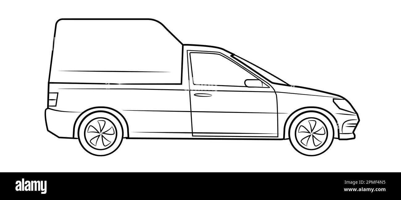 Cargo van transporter vector stock illustration Stock Vector Image ...