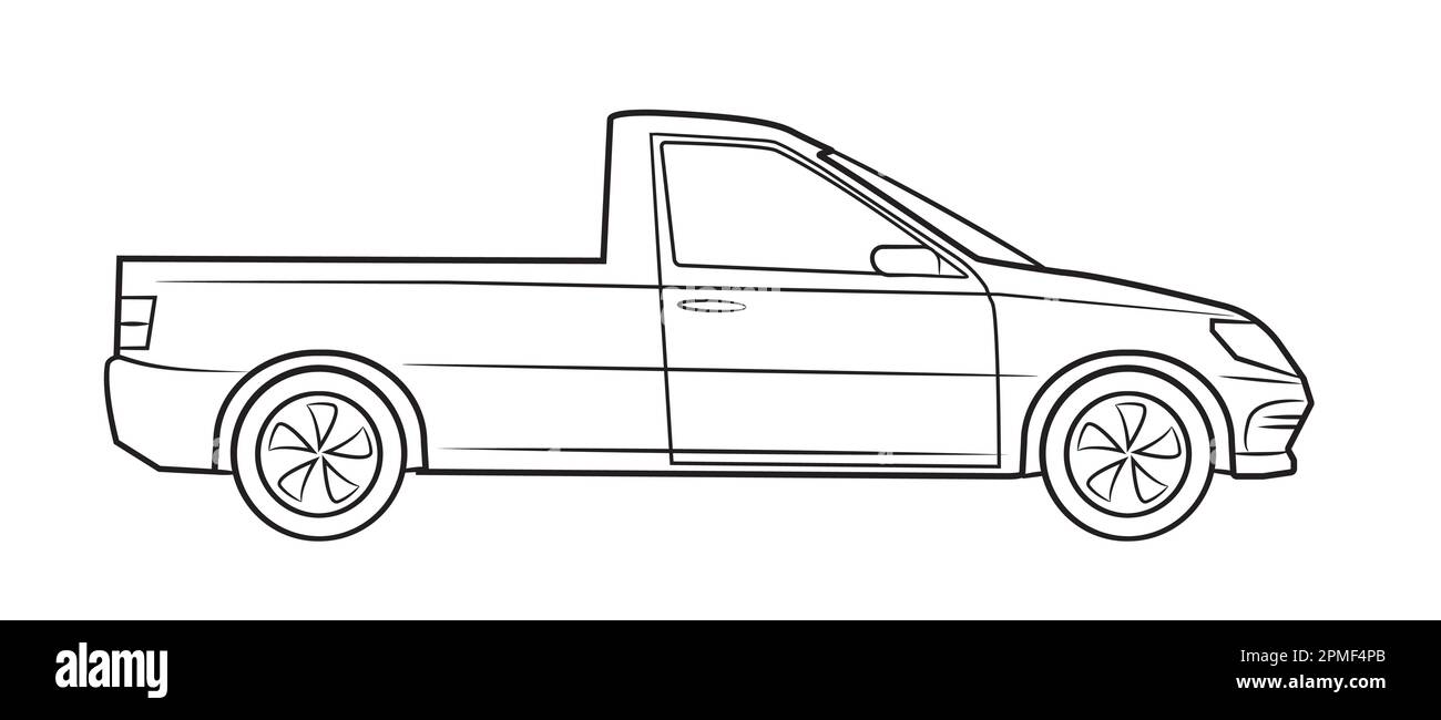 Pickup car transporter vector stock illustration Stock Vector Image ...