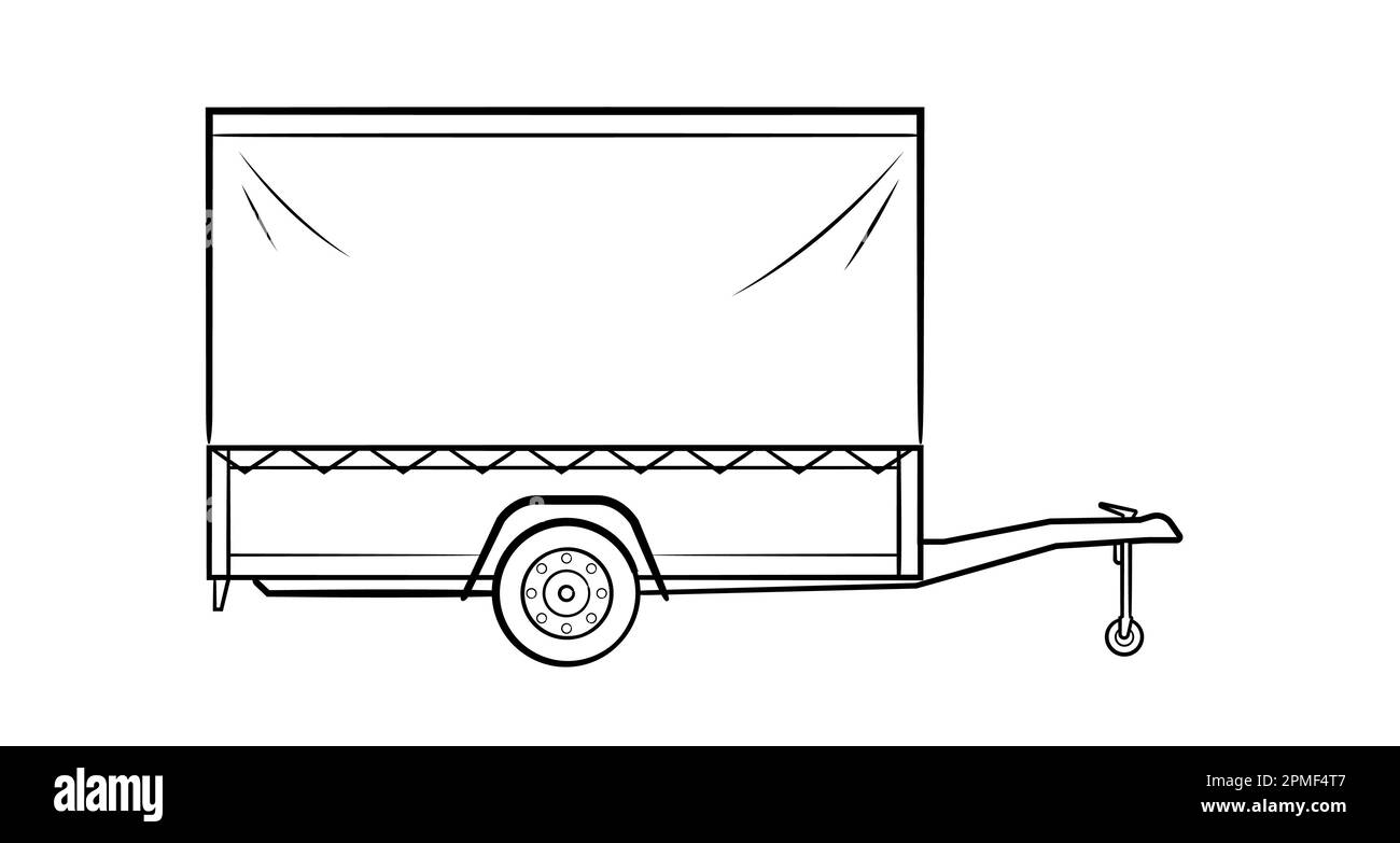 Car's covered trailer vector stock illustration Stock Vector Image ...