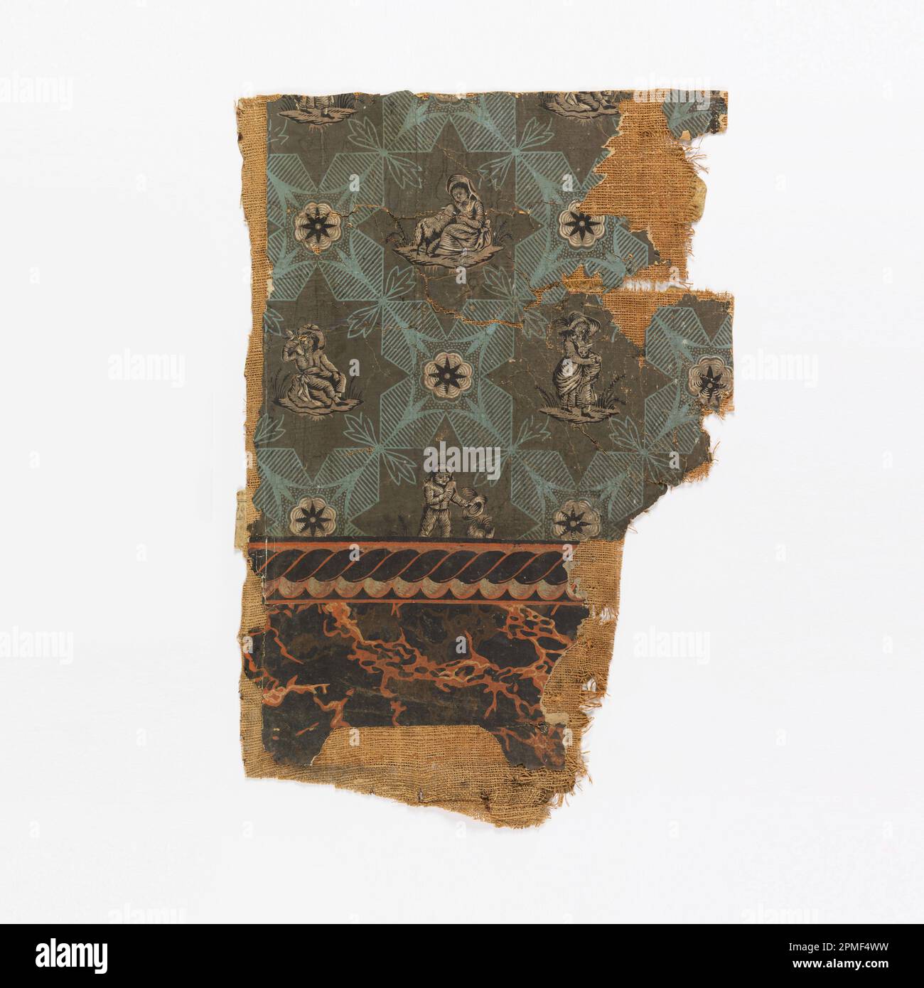 Sidewall - Fragment (France); block-printed on handmade paper; 68 x 46 ...