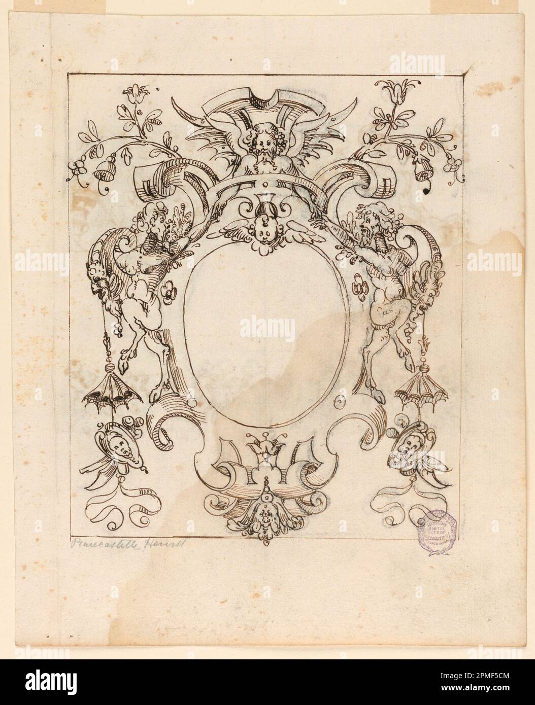 Drawing, Grotesque Design; Italy; charcoal, pen and ink on paper Stock ...