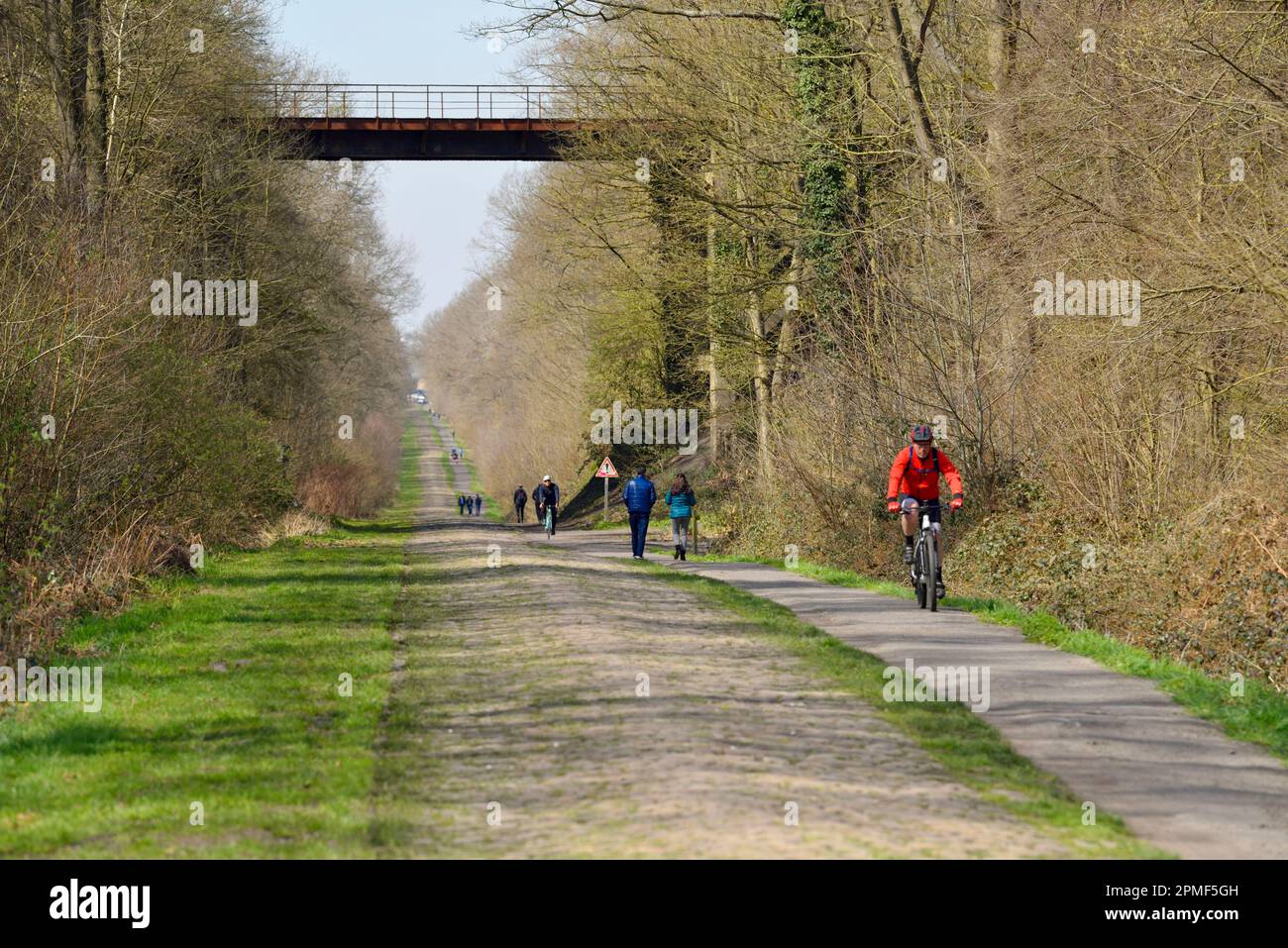 France, Nord, Wallers, Wallers, cobbled road called the trouée d ...
