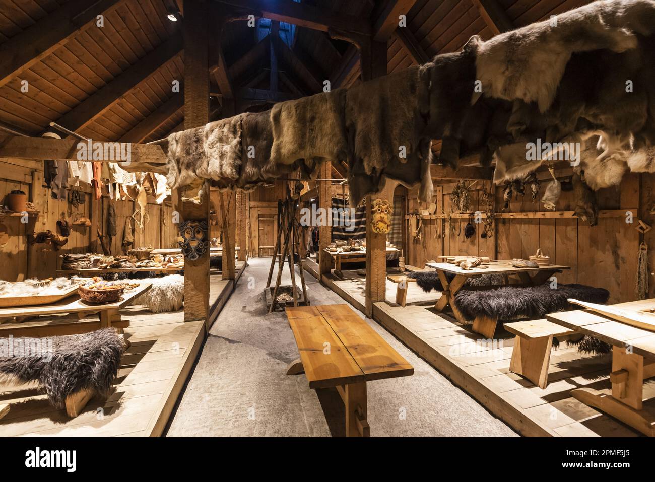 Norway, Nordland County, Lofoten Islands, Bostad, Lofotr Viking Museum ...