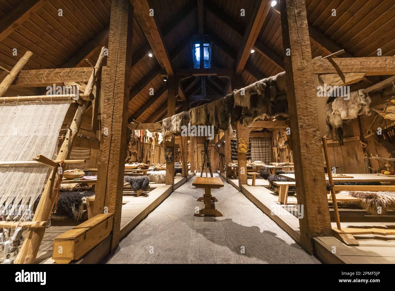 Norway, Nordland County, Lofoten Islands, Bostad, Lofotr Viking Museum ...