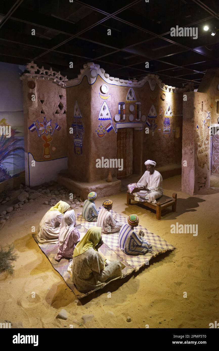 Egypt, Upper Egypt, Nile Valley, Aswan, Nubia Museum, reconstruction ...