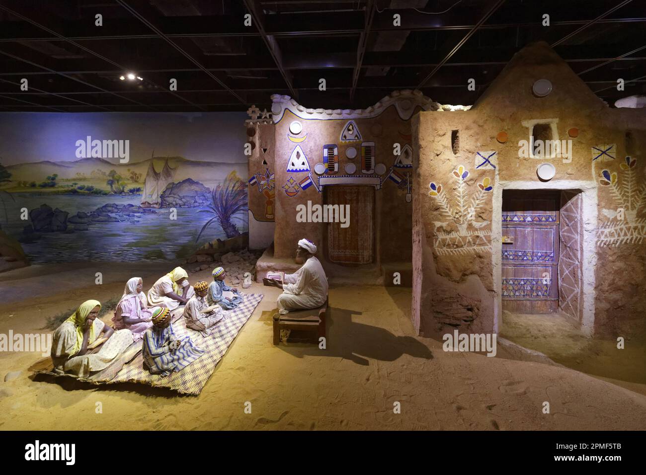 Egypt, Upper Egypt, Nile Valley, Aswan, Nubia Museum, reconstruction ...