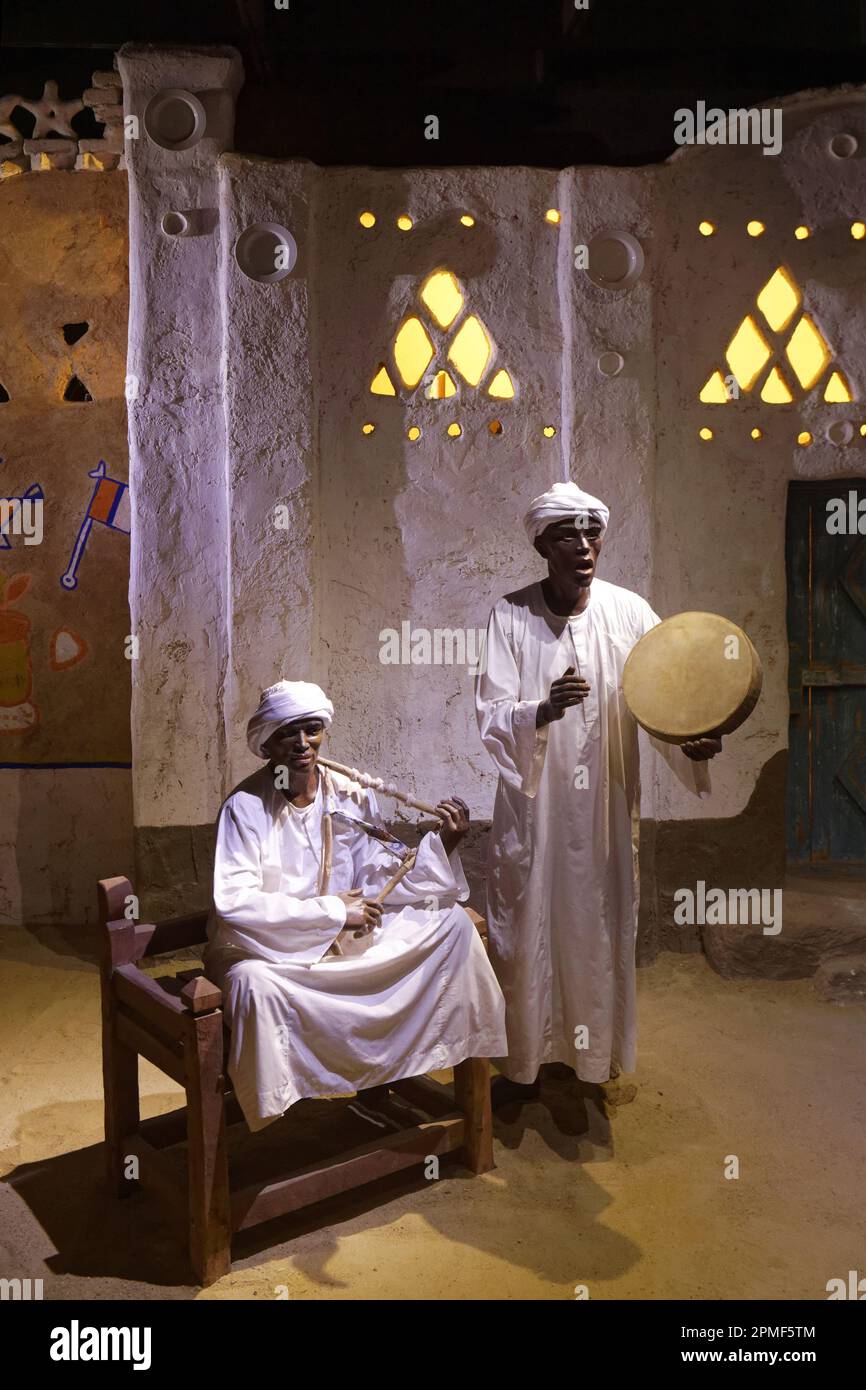 Egypt, Upper Egypt, Nile Valley, Aswan, Nubia Museum, reconstruction ...