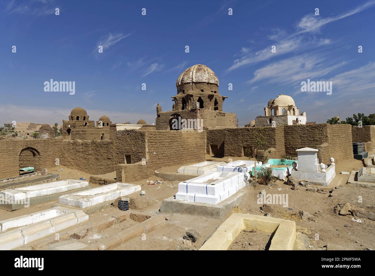 Egypt, Upper Egypt, Nile Valley, Aswan, Ancient muslim cemetery Stock ...
