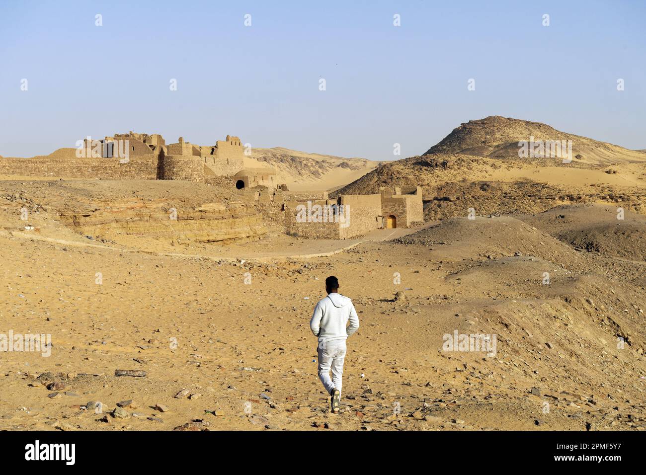 Egypt, Upper Egypt, Nile Valley, Aswan, Saint Simeon Monastery on the ...