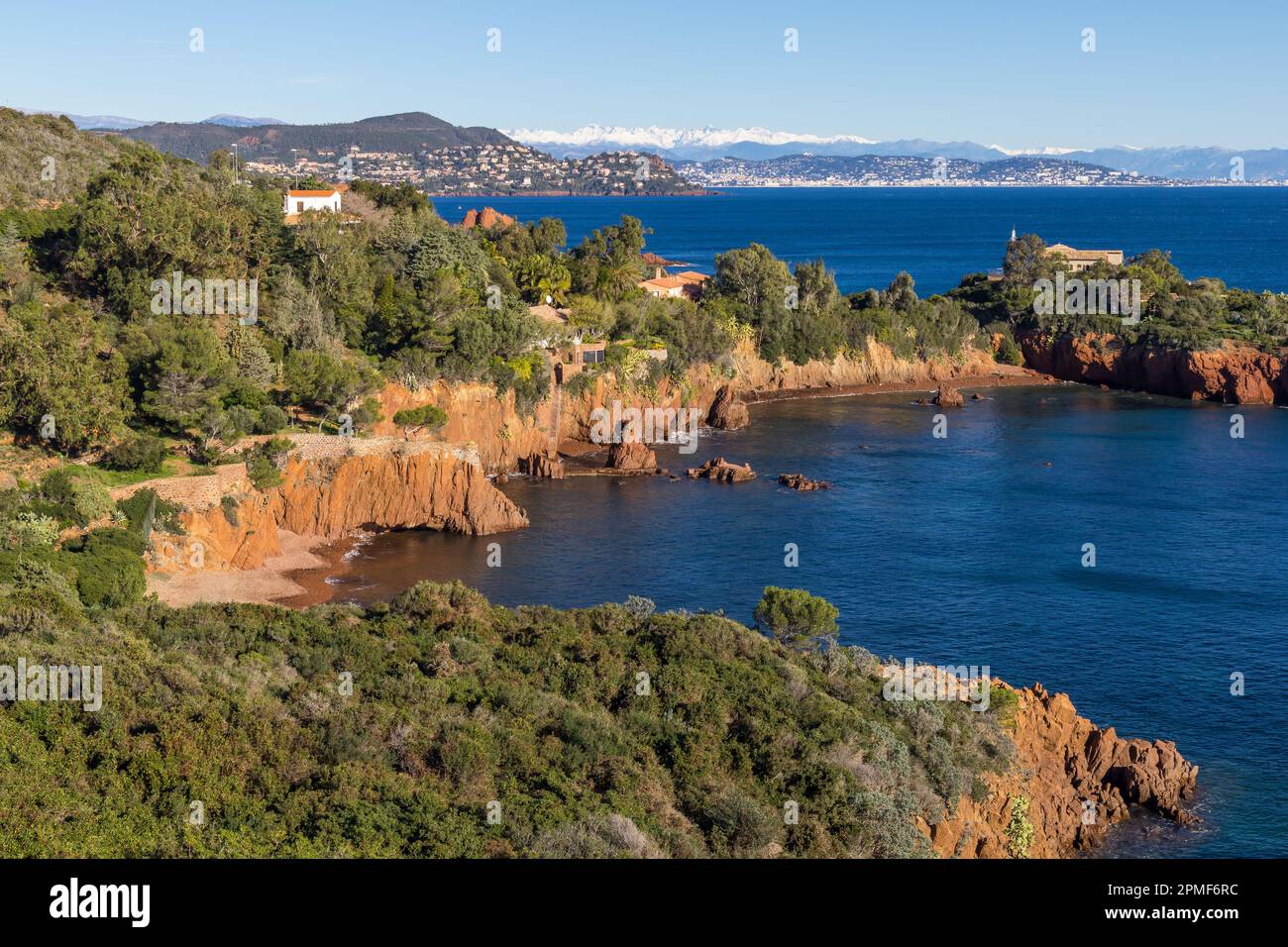 Elevated view from Pointe de l'Observatoire, Esterel, Cote d'Azur ...