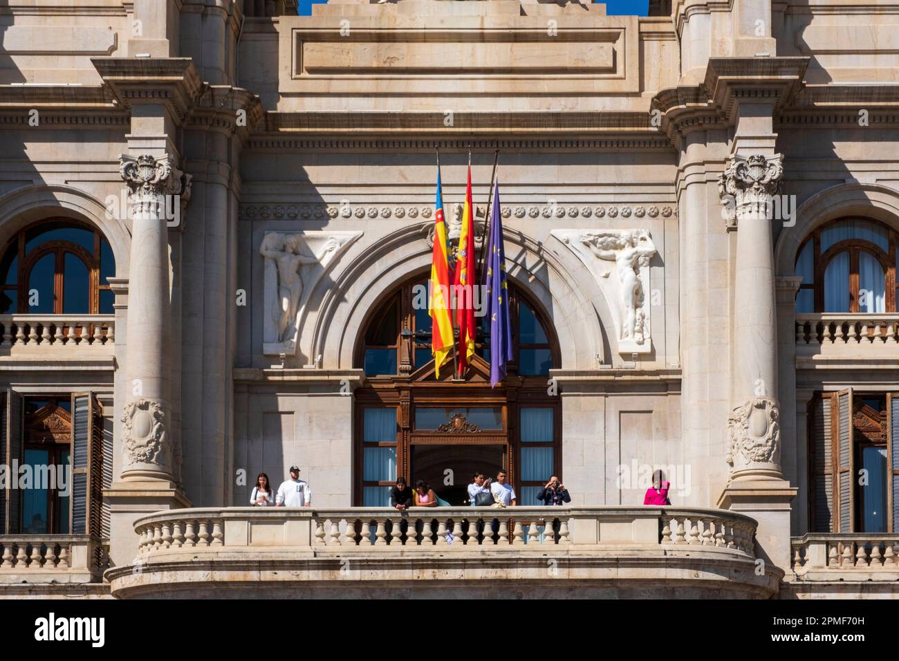 Spain, Valencia, Town Hall Square (Plaza del Ayuntamiento), town hall ...