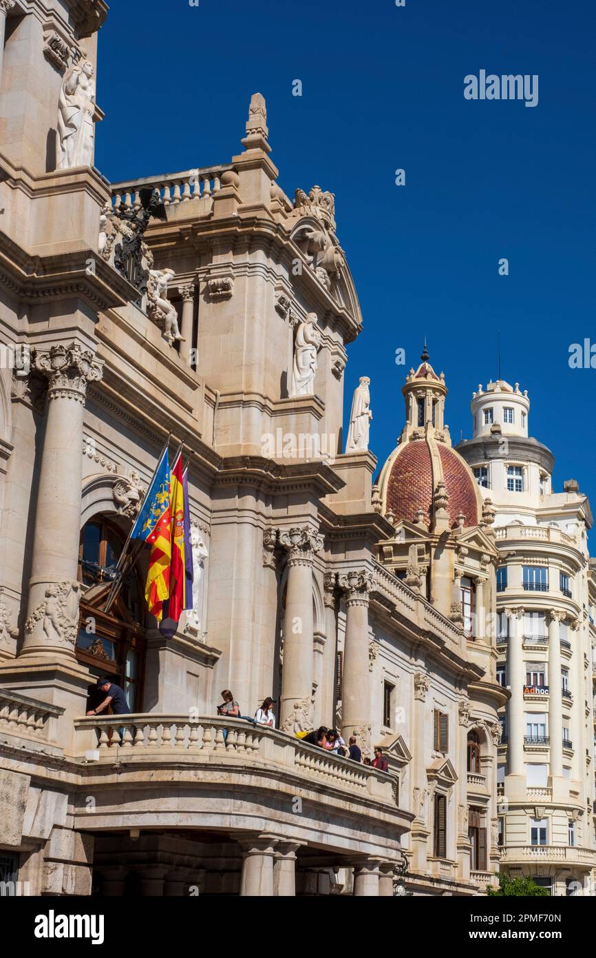 Spain, Valencia, Town Hall Square (Plaza del Ayuntamiento), town hall ...