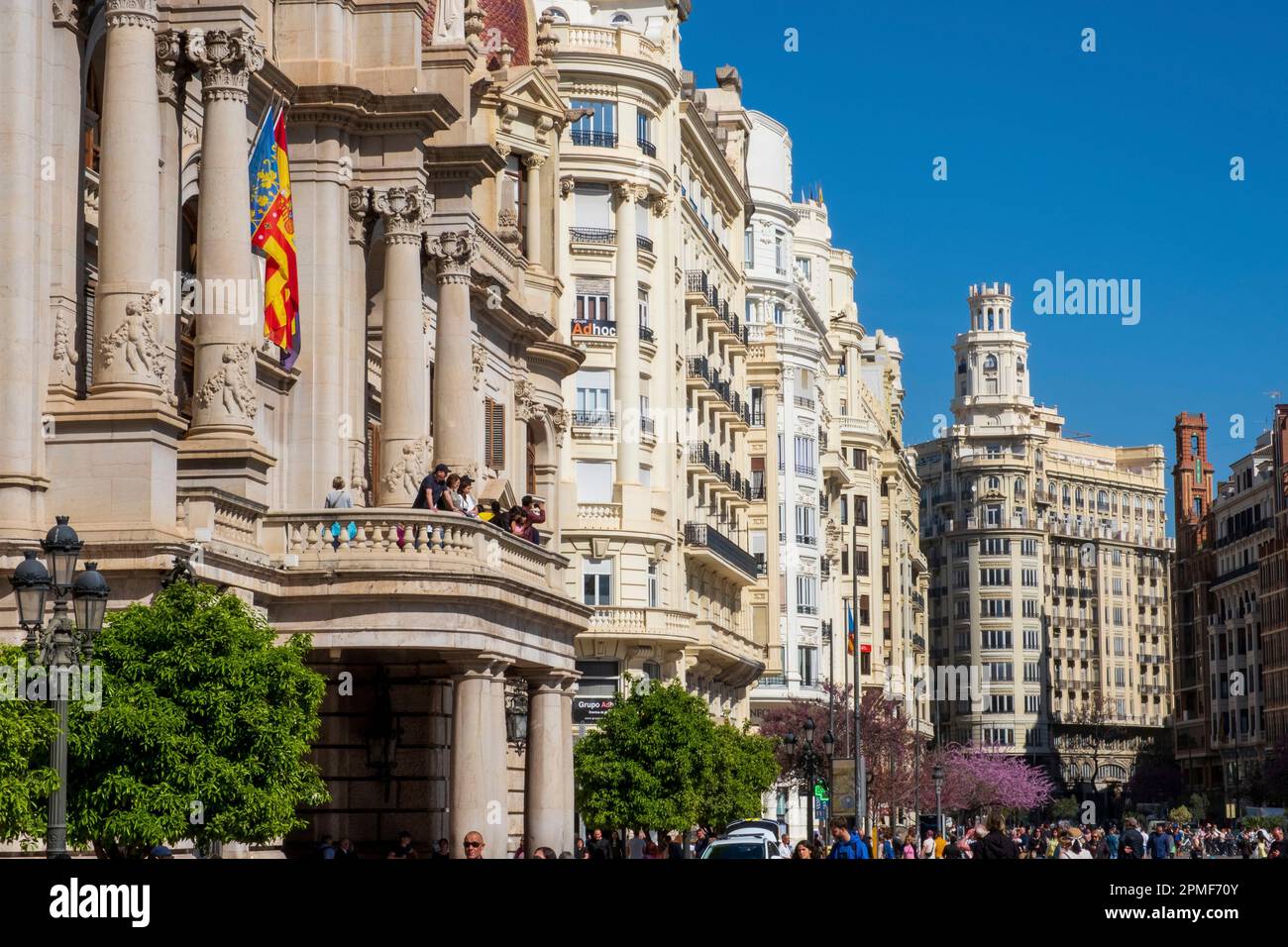 Spain, Valencia, Town Hall Square (Plaza del Ayuntamiento), town hall ...