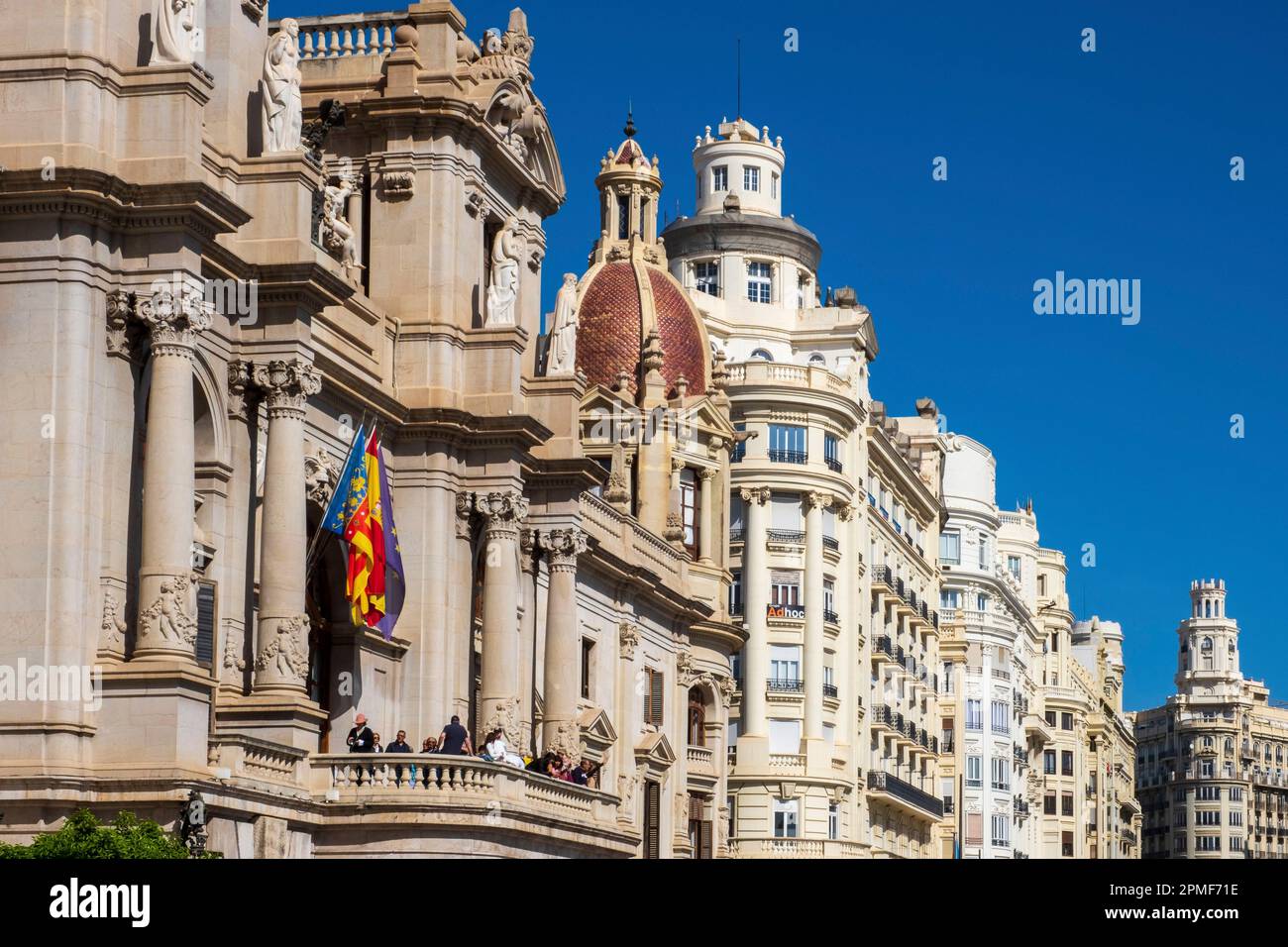 Spain, Valencia, Town Hall Square (Plaza del Ayuntamiento), town hall ...