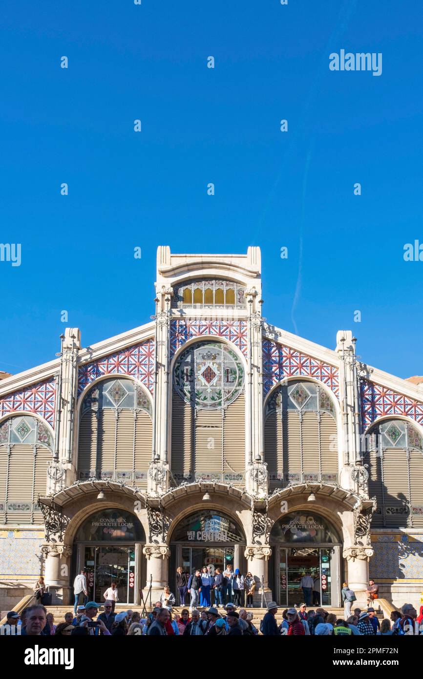 Spain, Valencia, central market in Art Nouveau (modernist) style ...