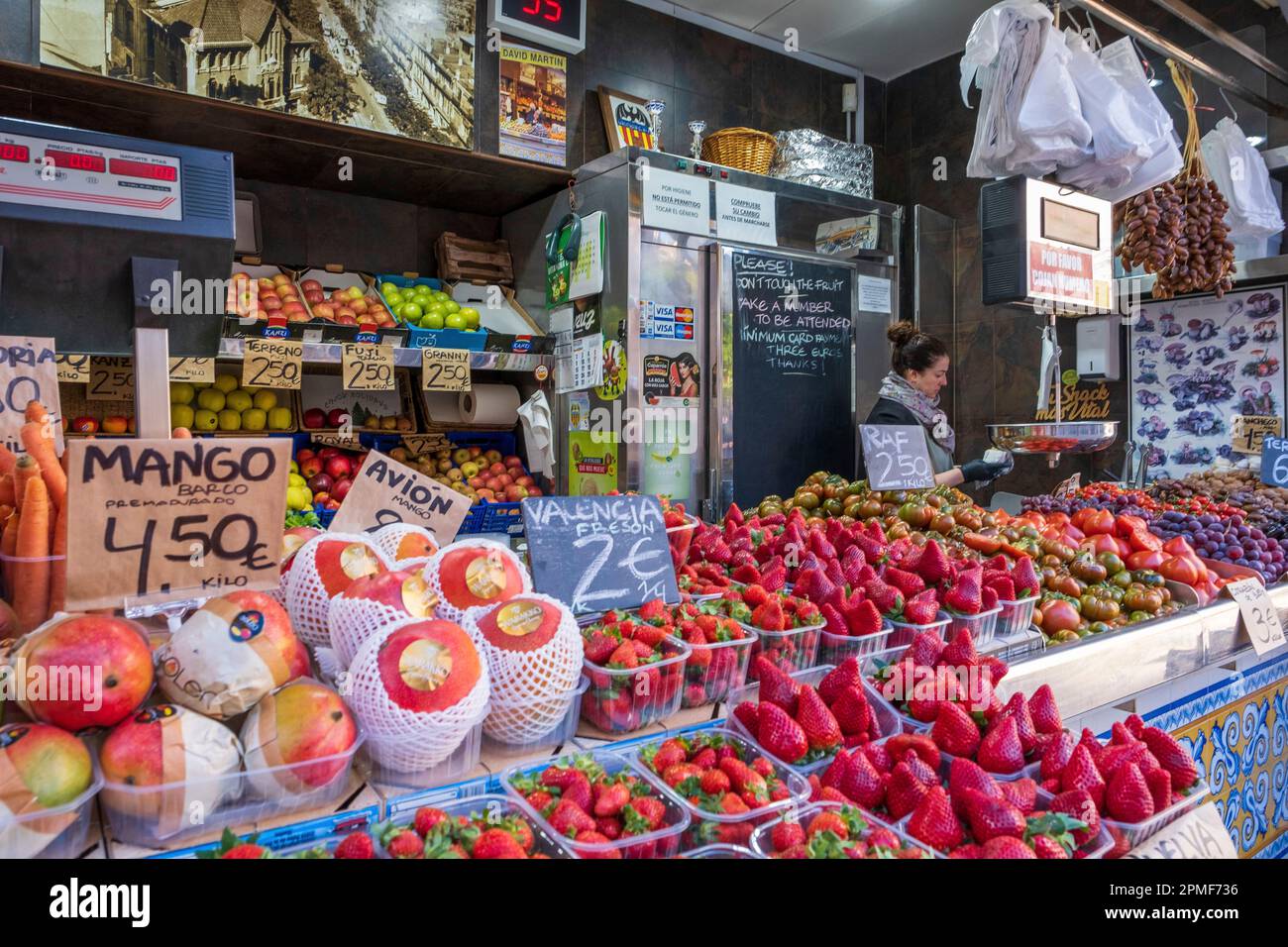 Spain, Valencia, central market in Art Nouveau (modernist) style ...