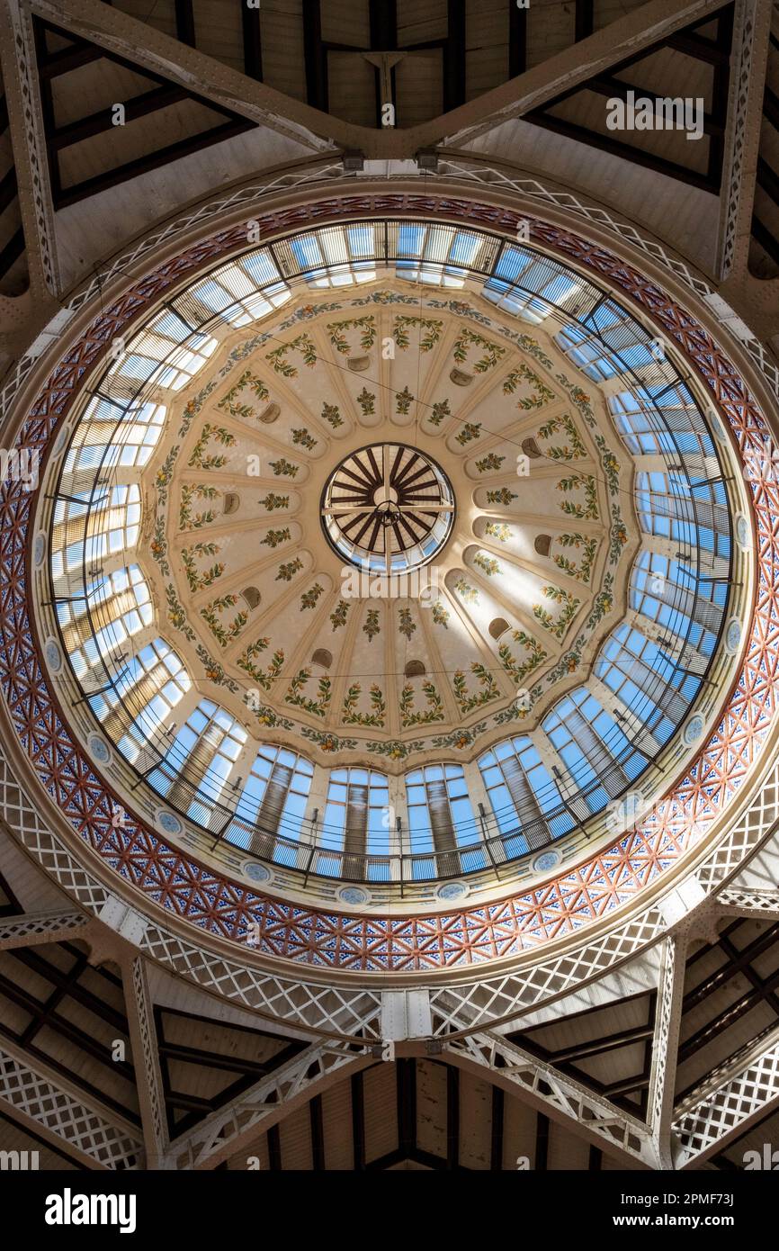 Spain, Valencia, central market in Art Nouveau (modernist) style ...
