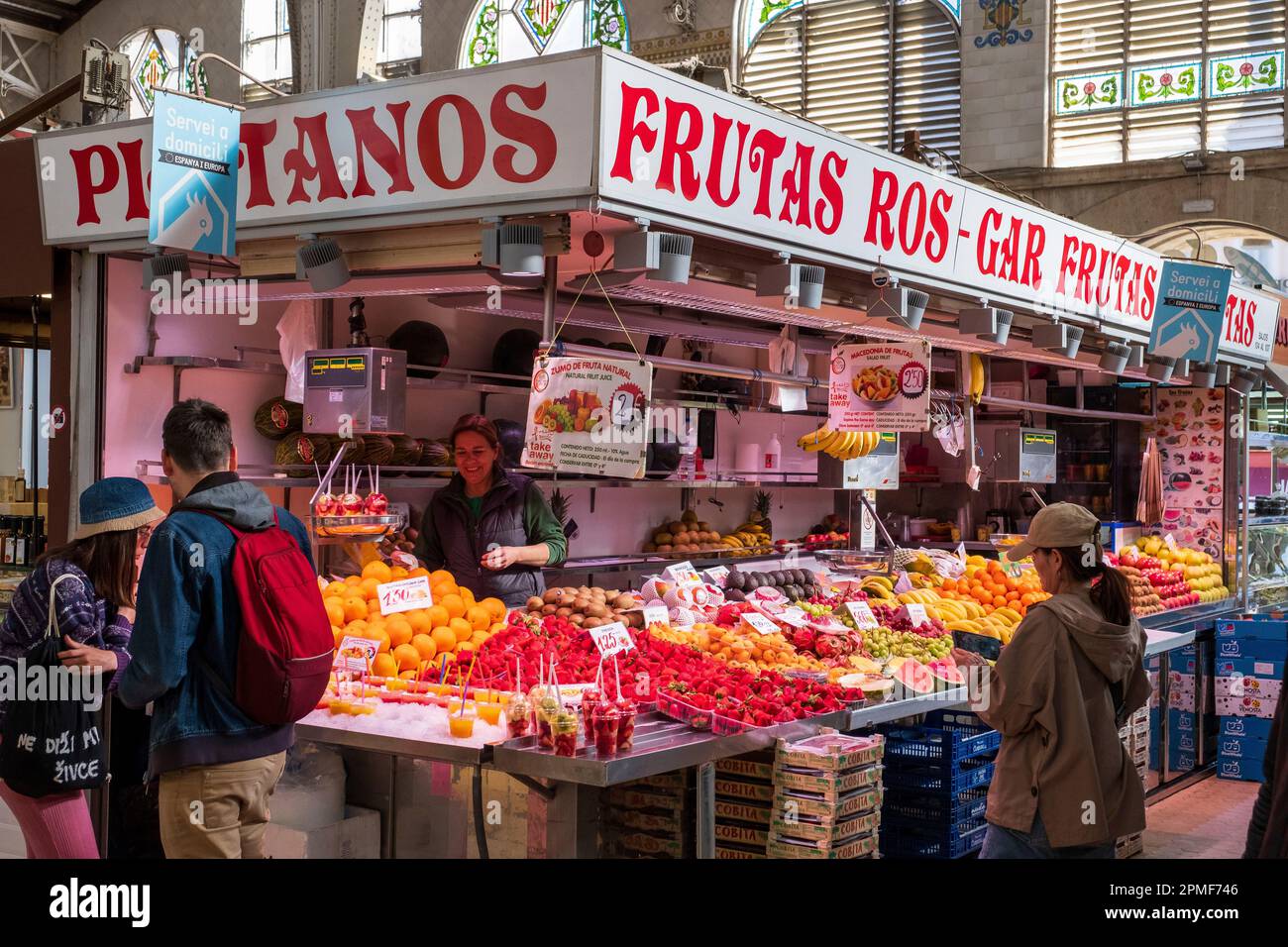 Spain, Valencia, central market in Art Nouveau (modernist) style ...