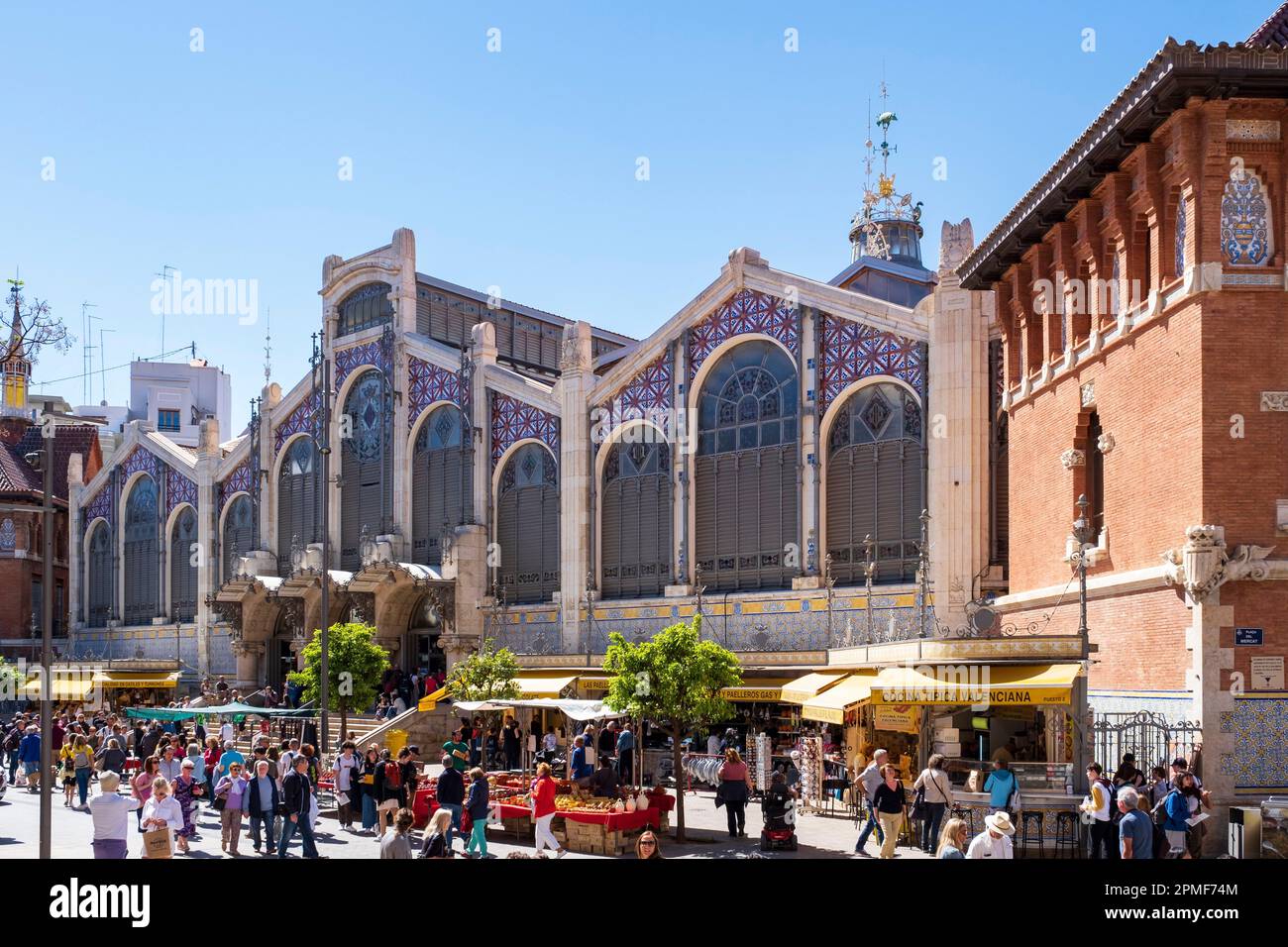 Spain, Valencia, central market in Art Nouveau (modernist) style ...