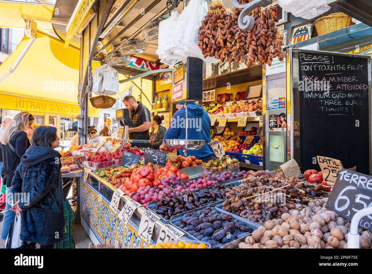 Spain, Valencia, central market in Art Nouveau (modernist) style ...
