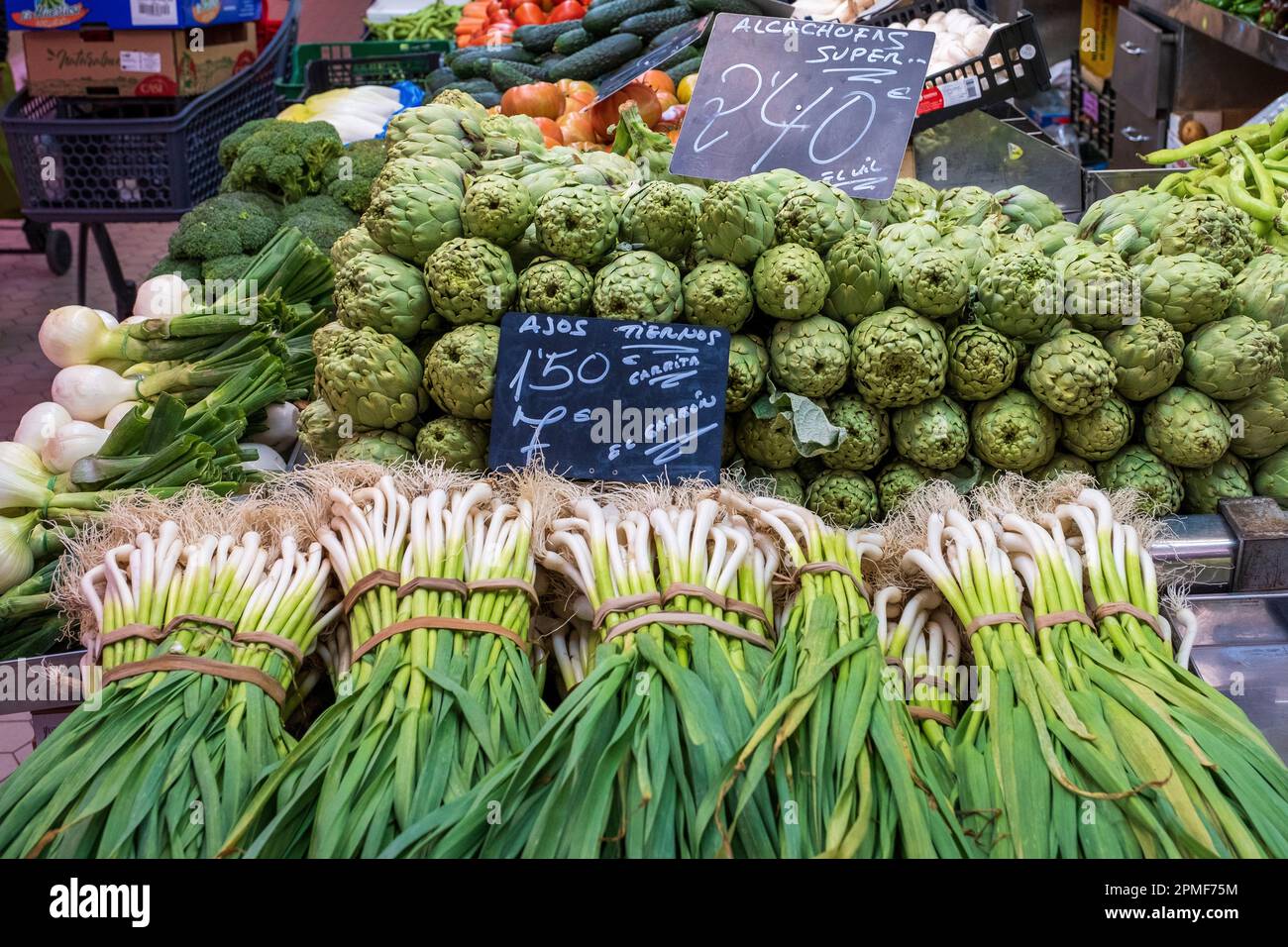 Spain, Valencia, central market in Art Nouveau (modernist) style ...