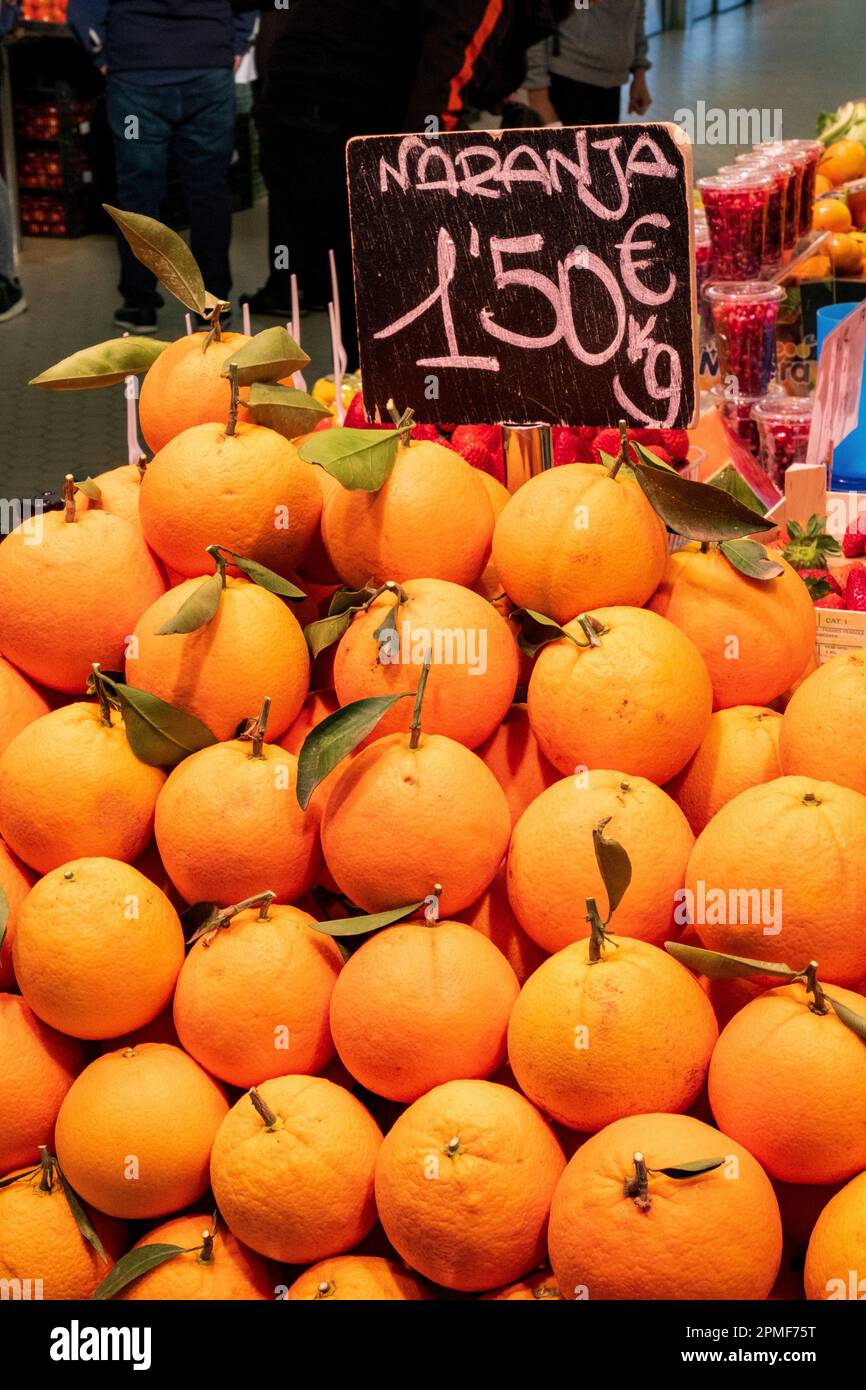 Spain, Valencia, central market in Art Nouveau (modernist) style ...