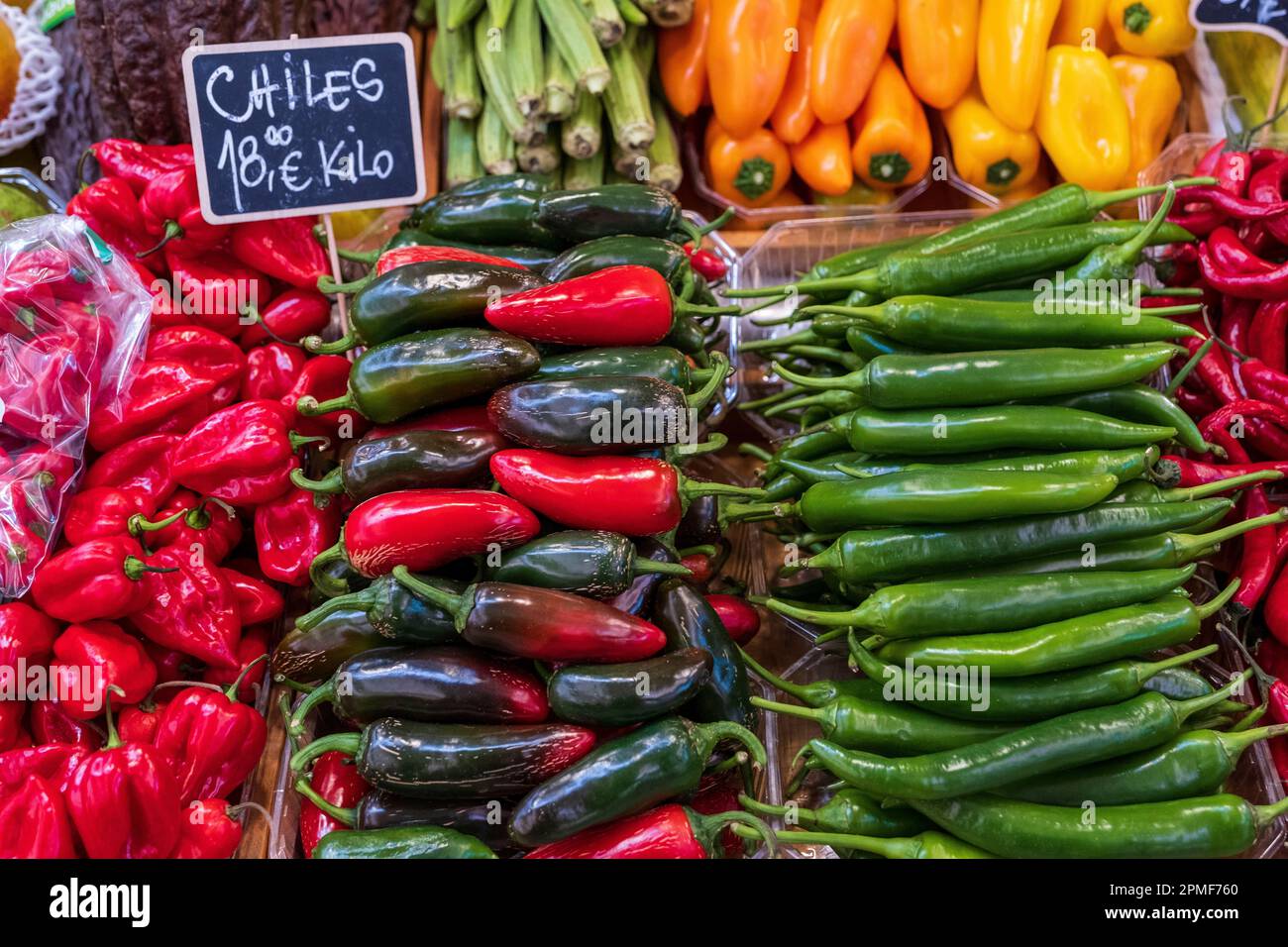 Spain, Valencia, central market in Art Nouveau (modernist) style ...