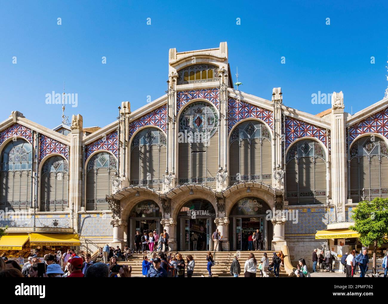 Spain, Valencia, central market in Art Nouveau (modernist) style ...
