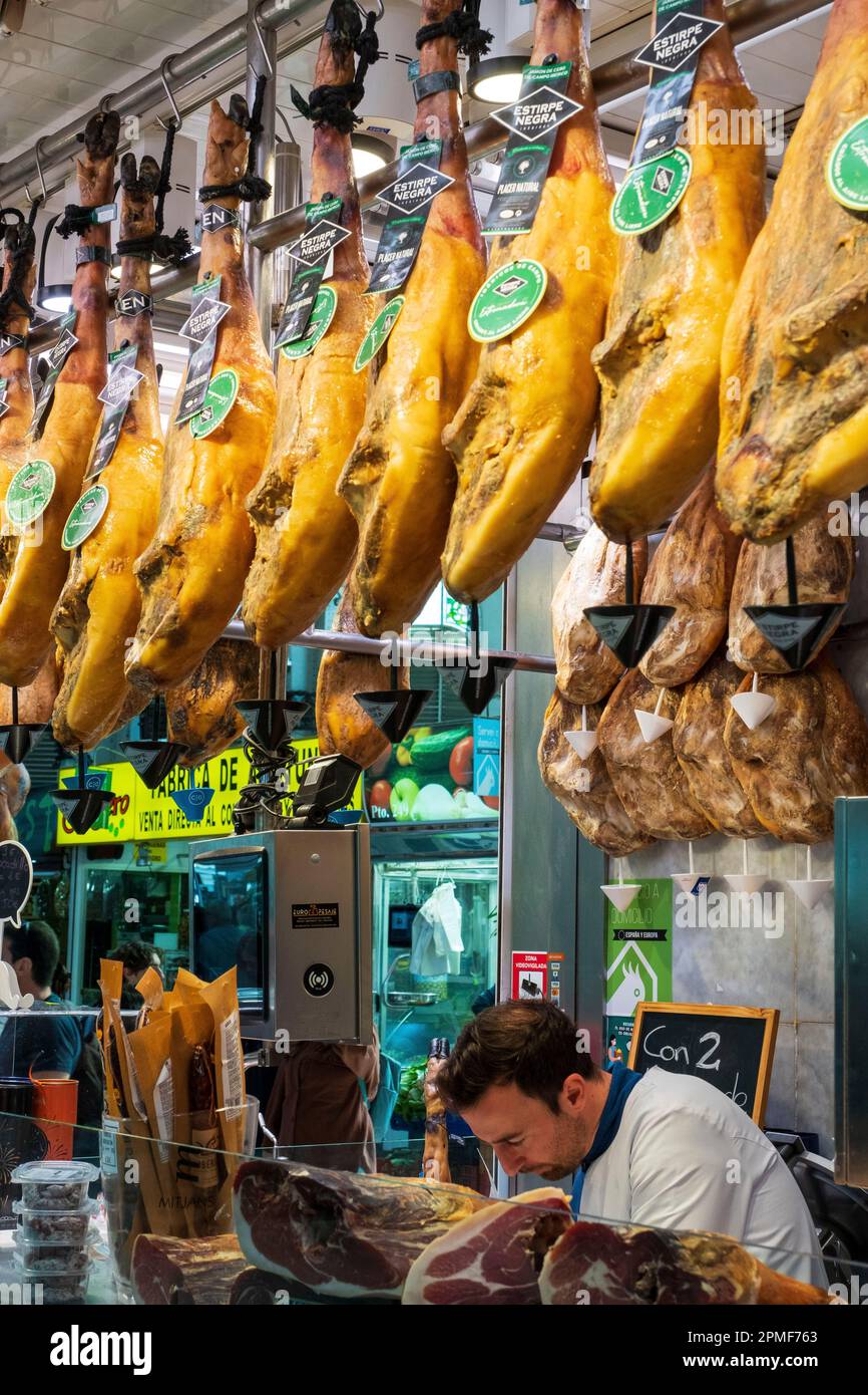 Spain, Valencia, central market in Art Nouveau (modernist) style ...