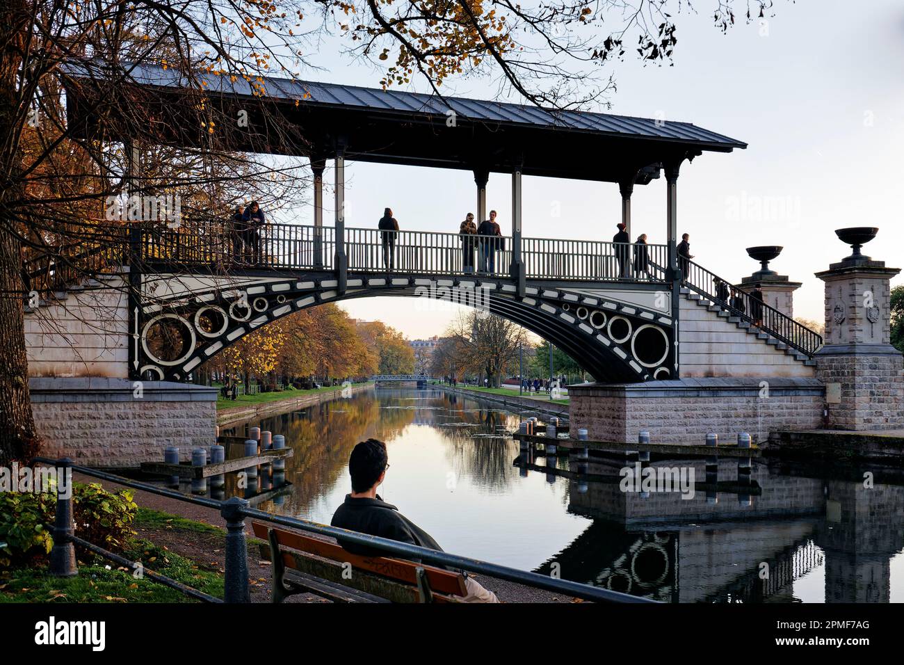 France, Nord, Lille, Pont Napoléon, Canal de la Moyenne-Deûle, the only ...