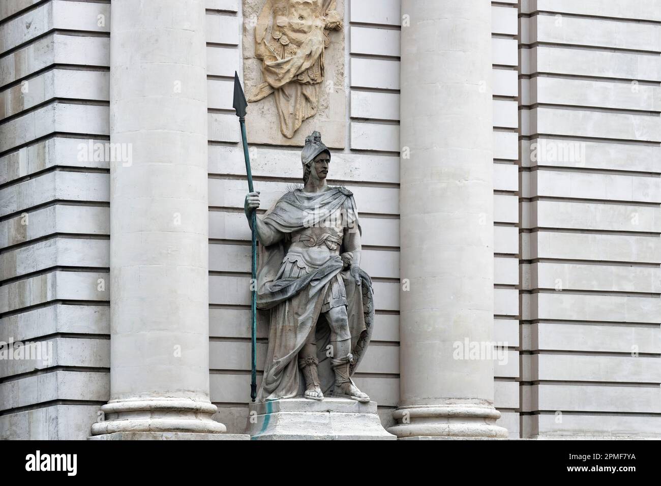 France, Nord, Lille, detail of the Porte de Paris, Arc de Triomphe ...