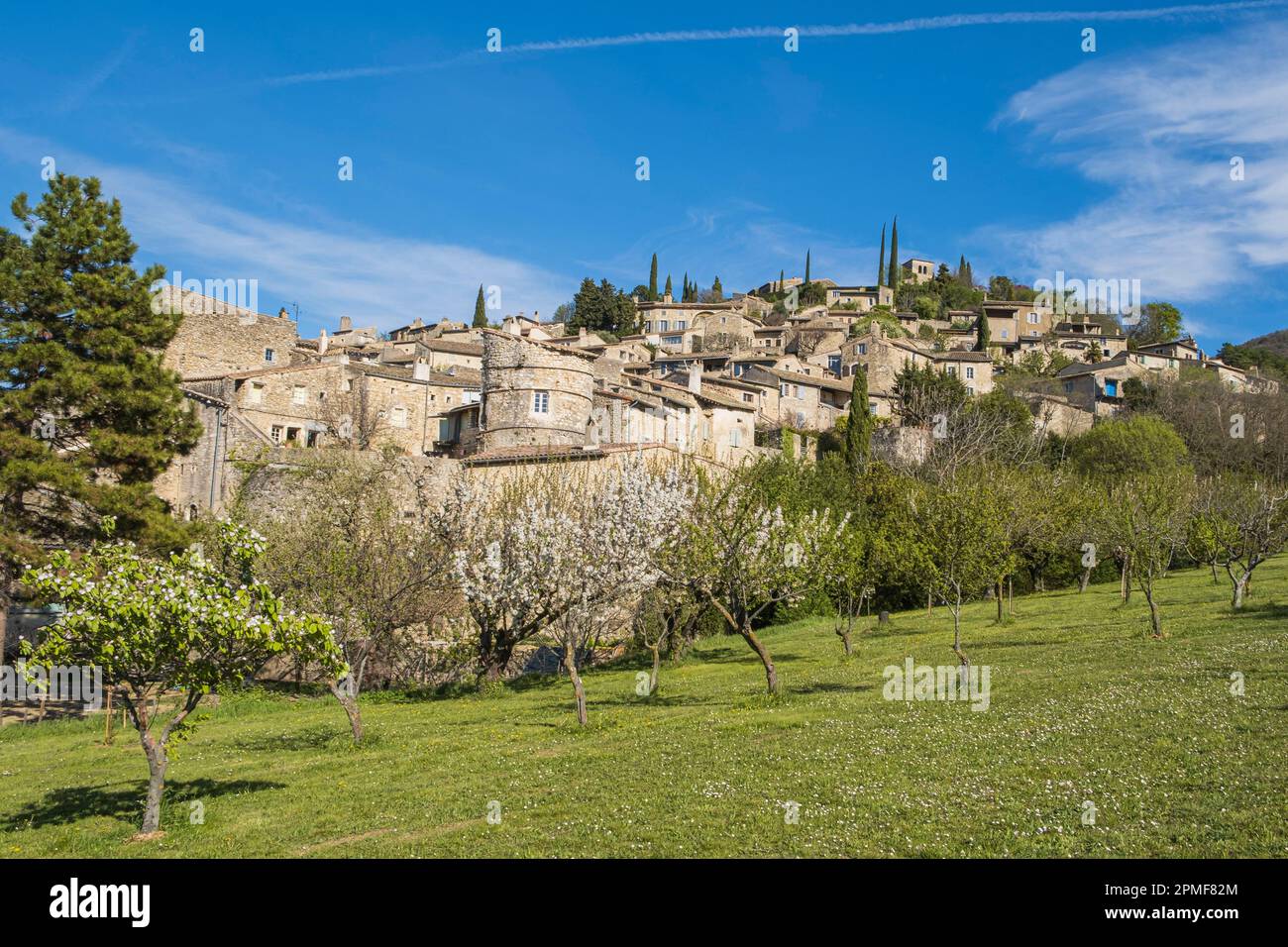 France, Drome, Drome Provencale, Mirmande, labeled Les Plus Beaux Villages de France (The Most ...