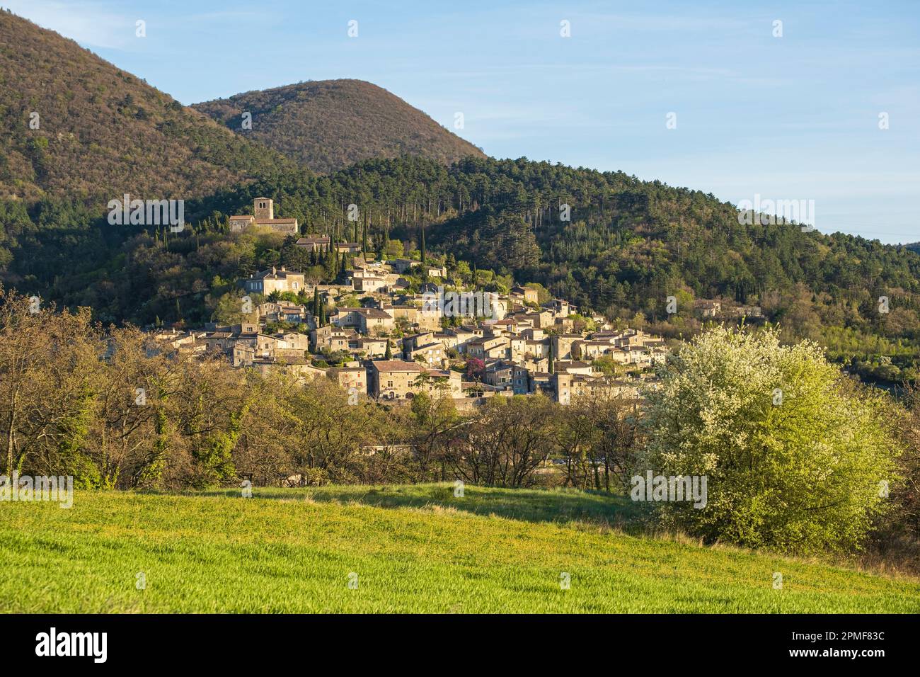 France, Drome, Drome Provencale, Mirmande, labeled Les Plus Beaux Villages de France (The Most ...